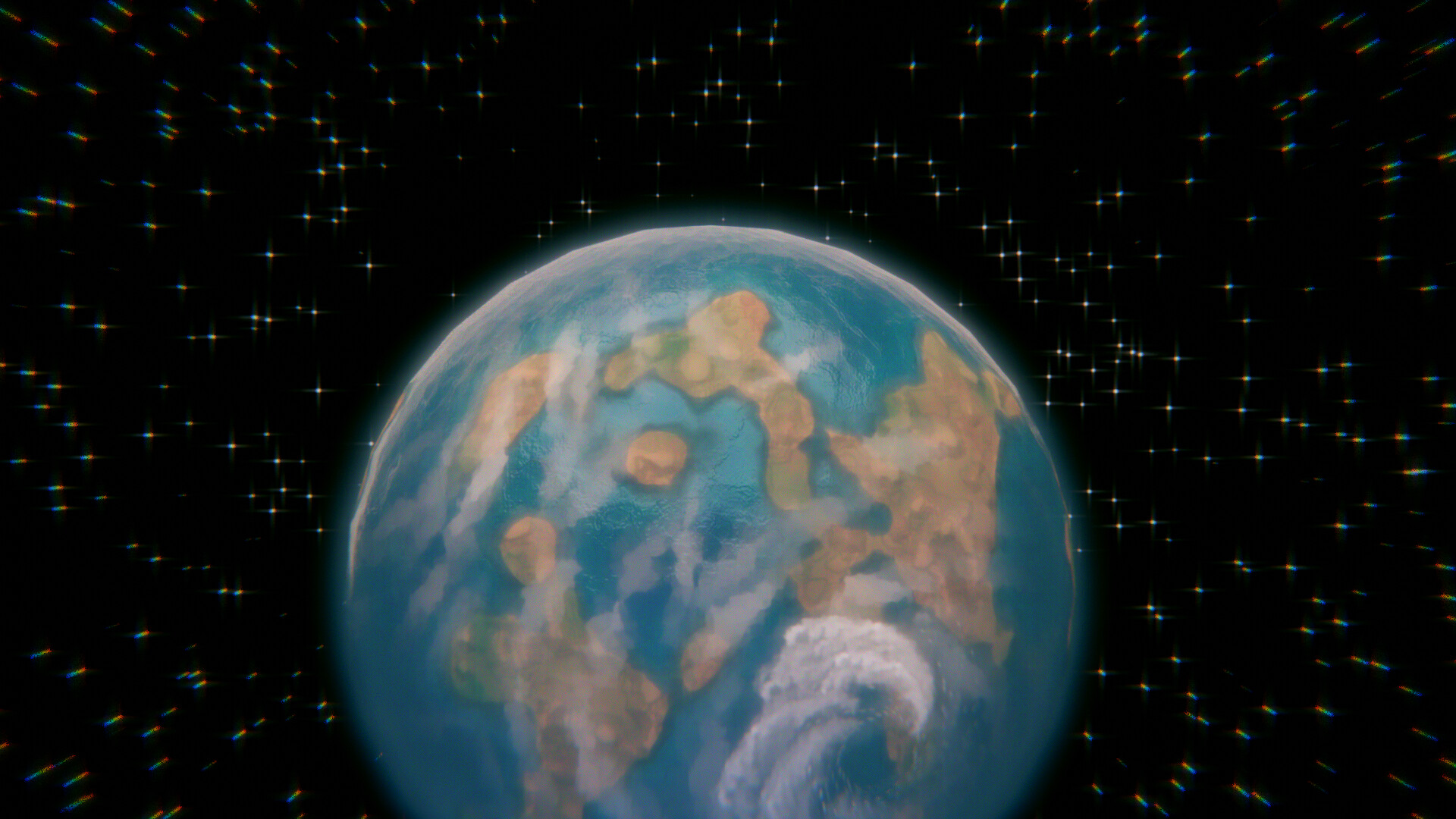 ArtStation - stylized earth and moon