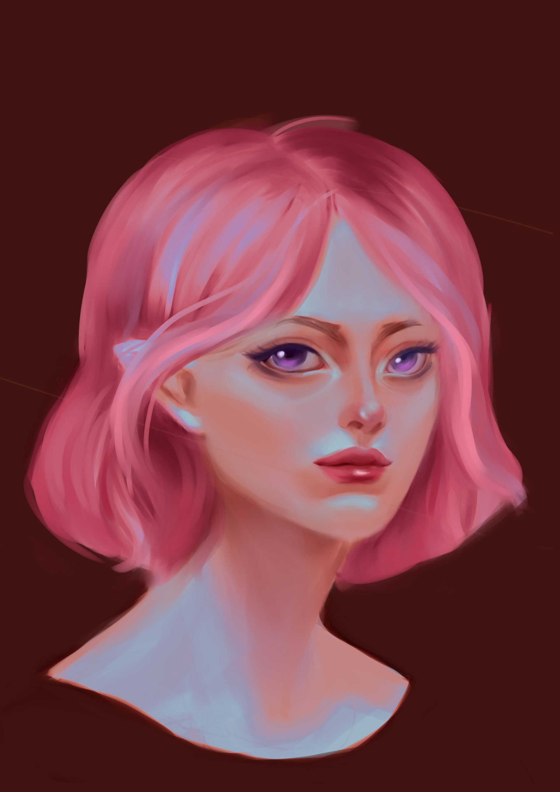 Artstation Girl With Pink Hair