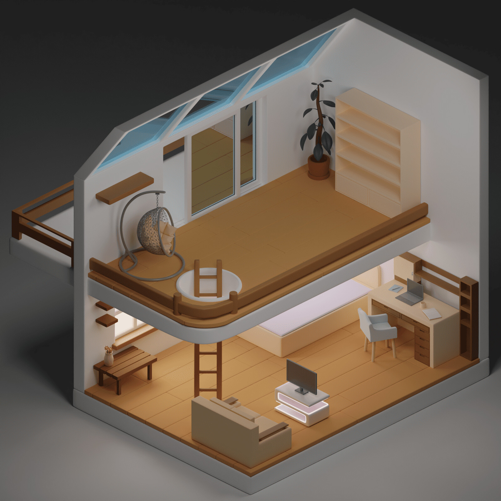 ArtStation - Double-decker Room