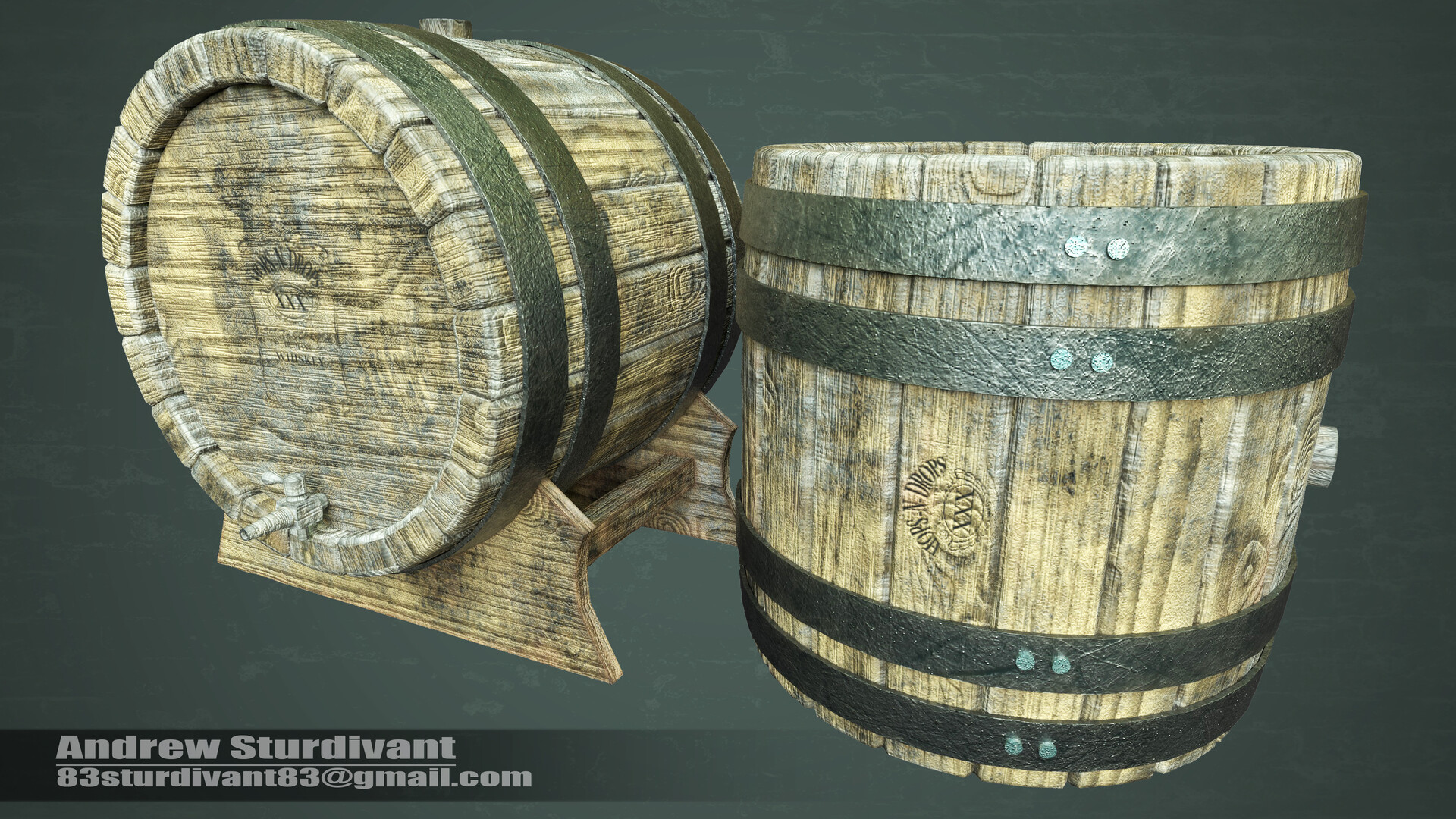 ArtStation - Two Whiskey Barrels Final