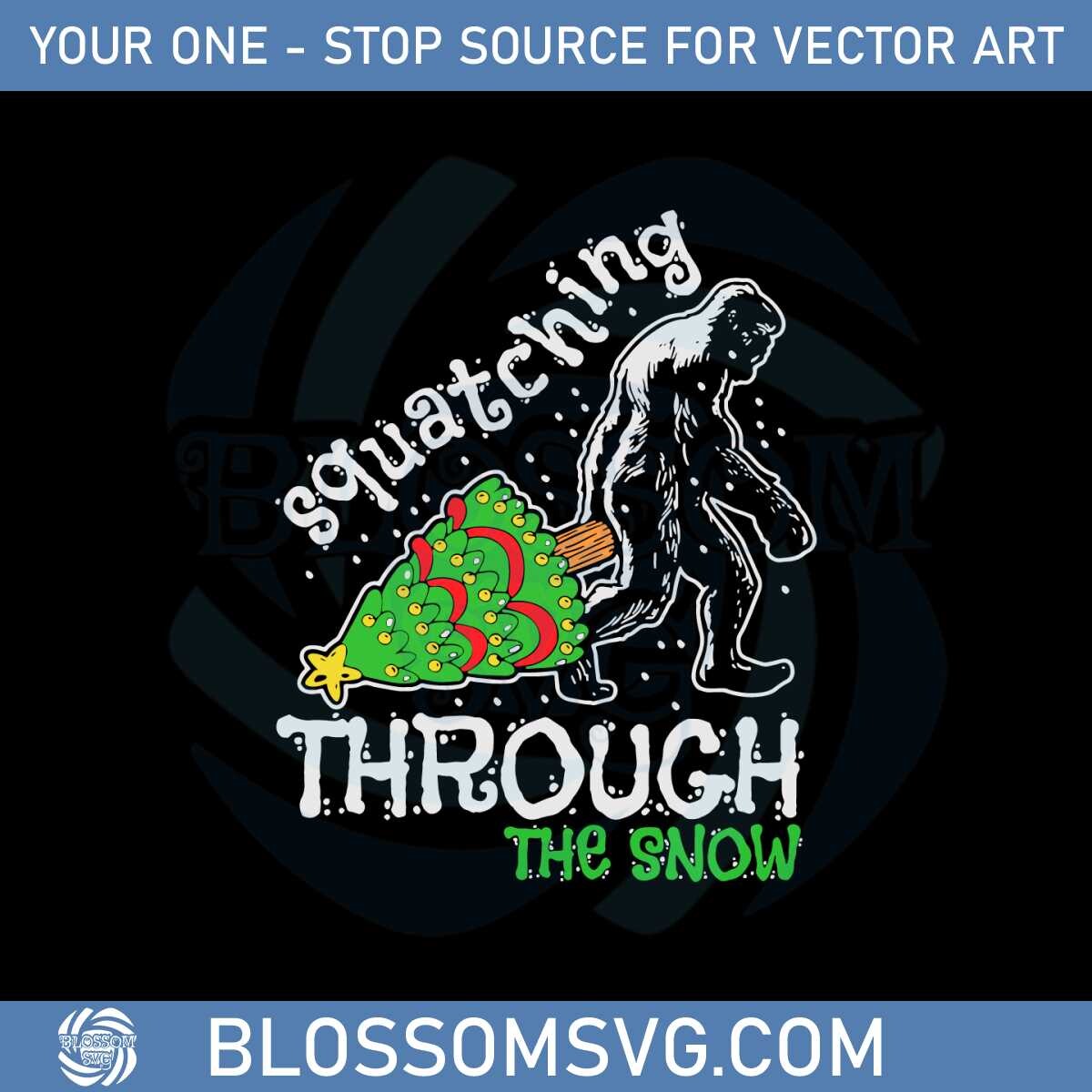 ArtStation - Bigfoot Squatching Through The Snow Merry Christmas Svg