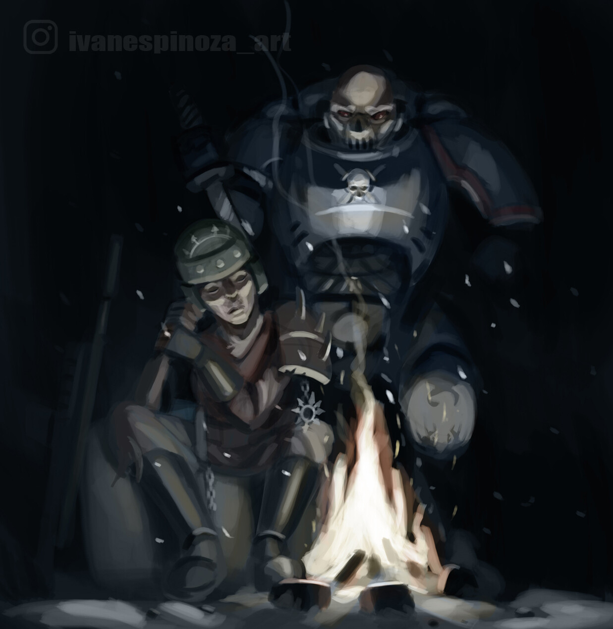 ArtStation - Red Winter: The cousin of death (Warhammer 40k fanart)