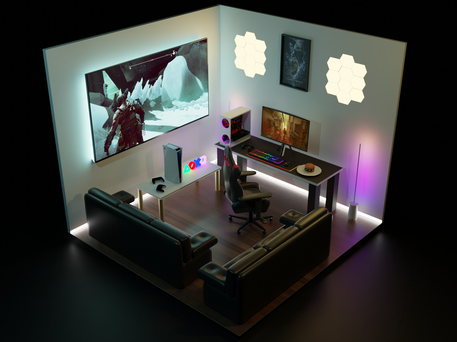 ArtStation - 3D Gaming Room
