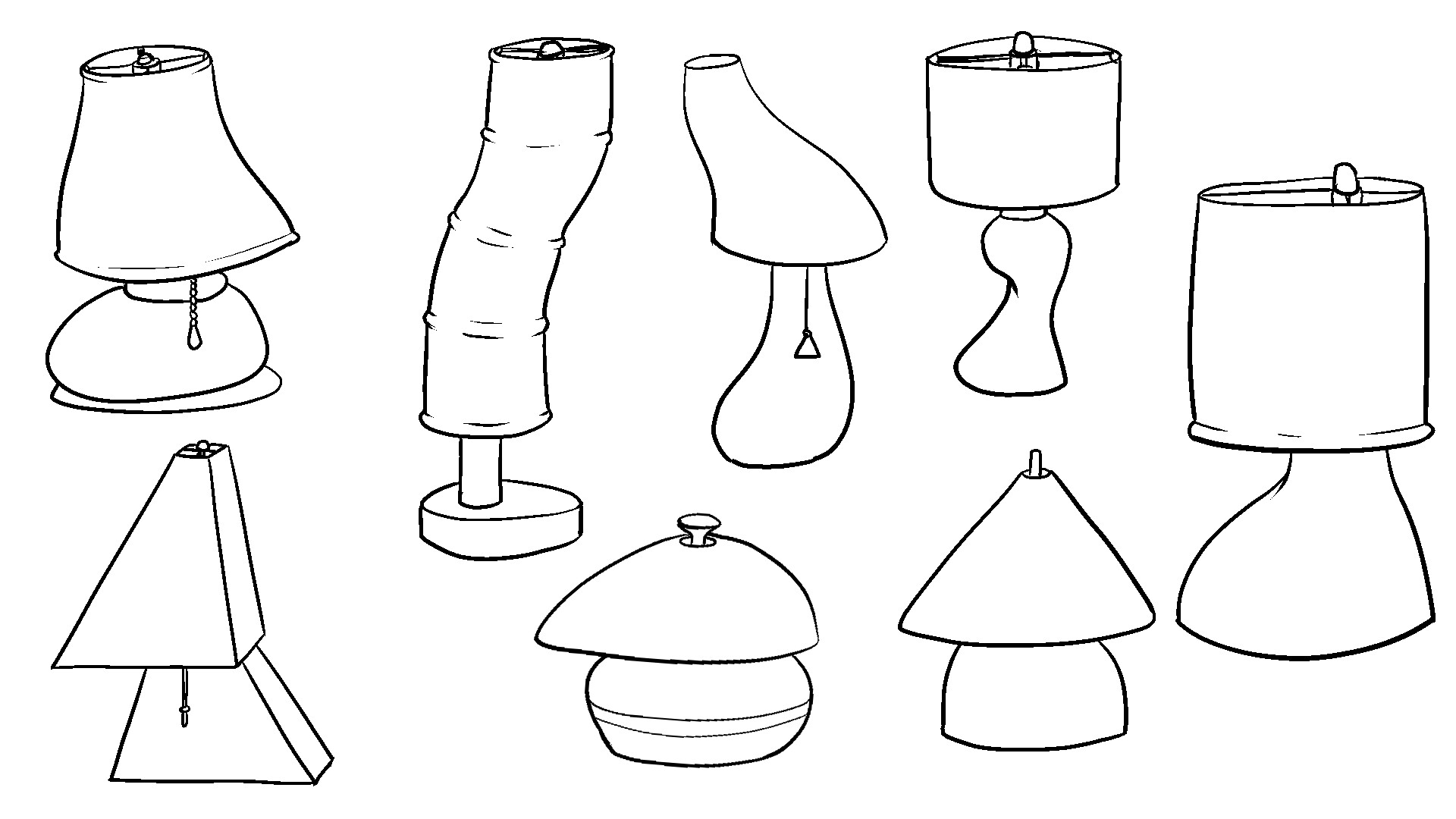 ArtStation - Lopsided Lamps Prop Design