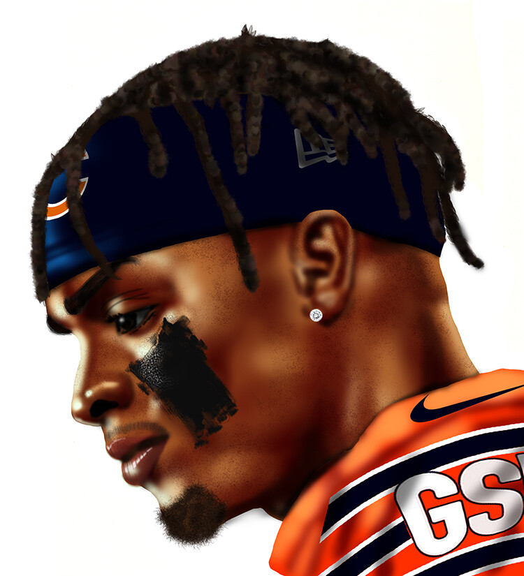 ArtStation - "Justin Fields Collage 3 Painting in Progress"