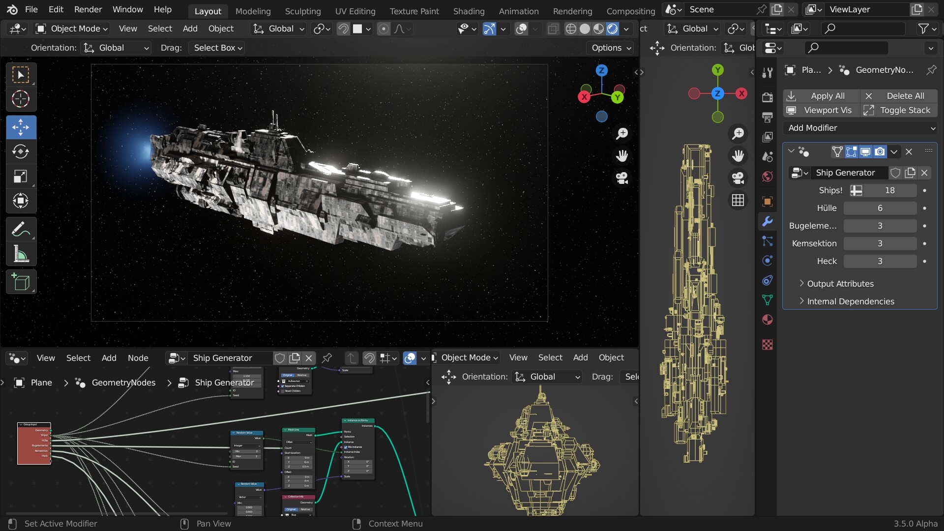 Starship-Generator with Geometry Nodes (Free Blender-Tutorial) by Frank ...