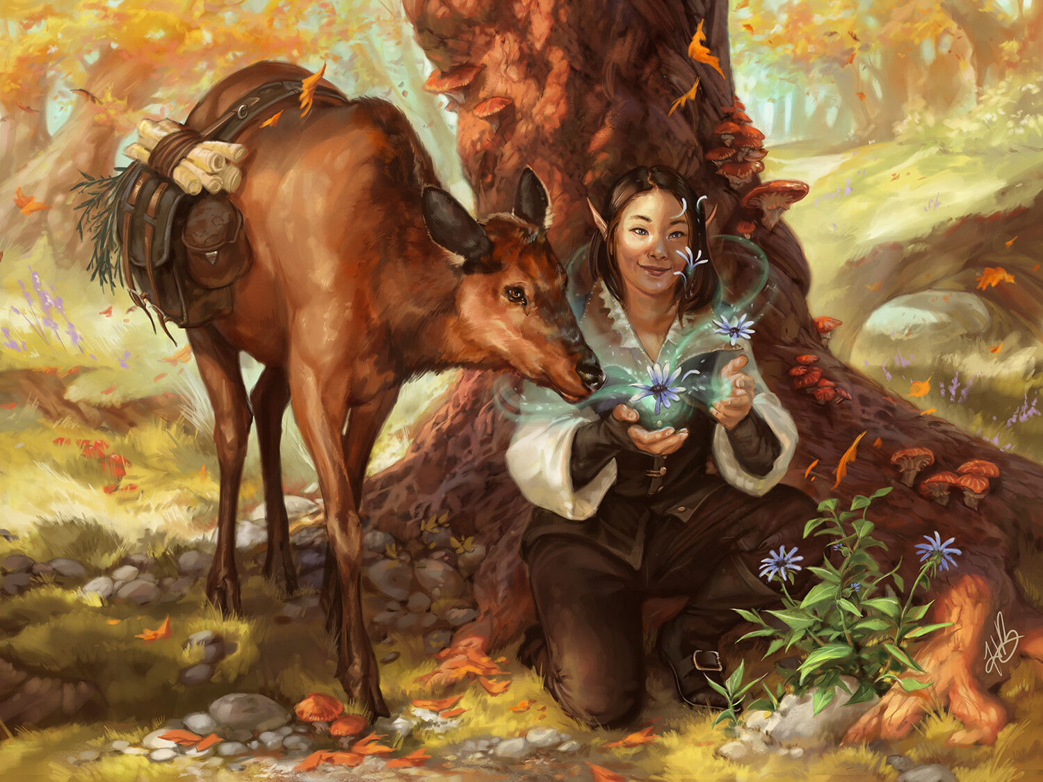 ArtStation - An adventurer and her elk