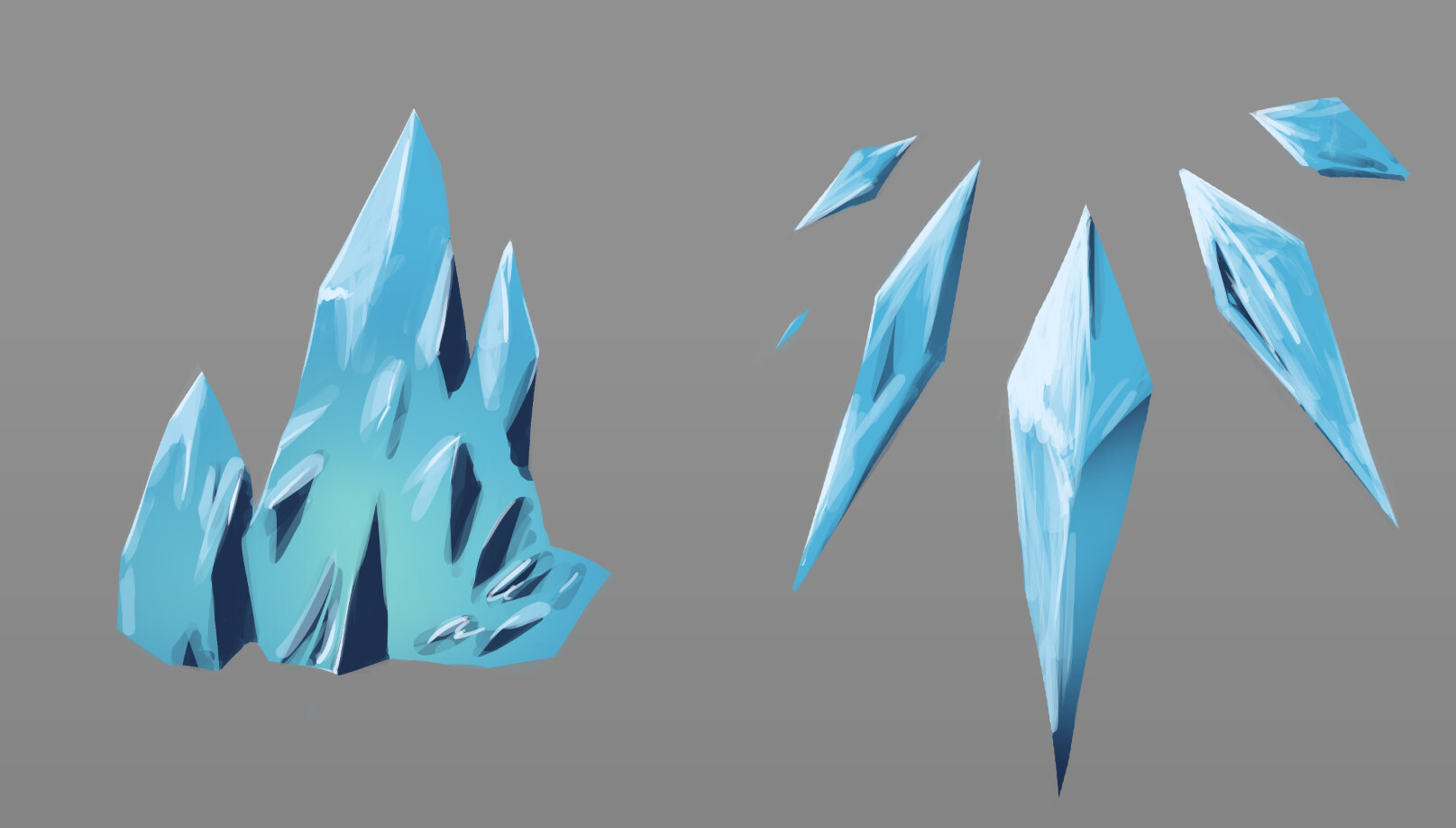 how to draw ice shards