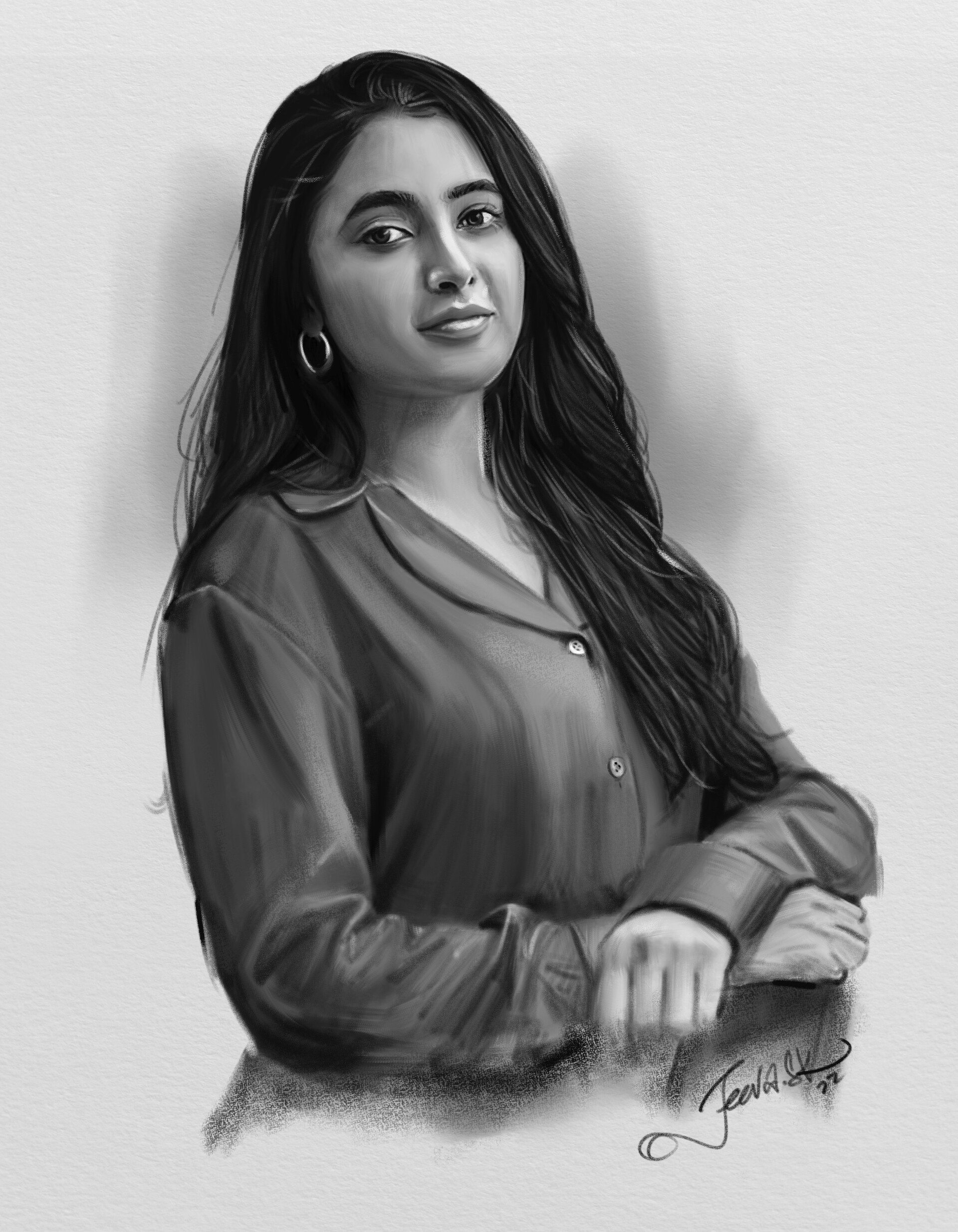 ArtStation - Actress Priyanka Mohan Pencil Sketch 2022 #PriyankaMohan # ...