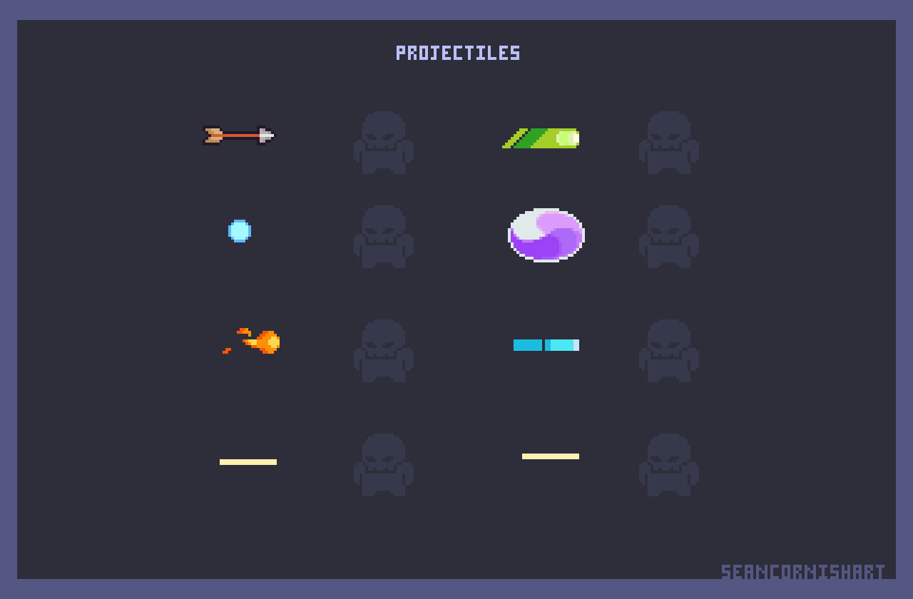 ArtStation - Pixel Art Projectiles