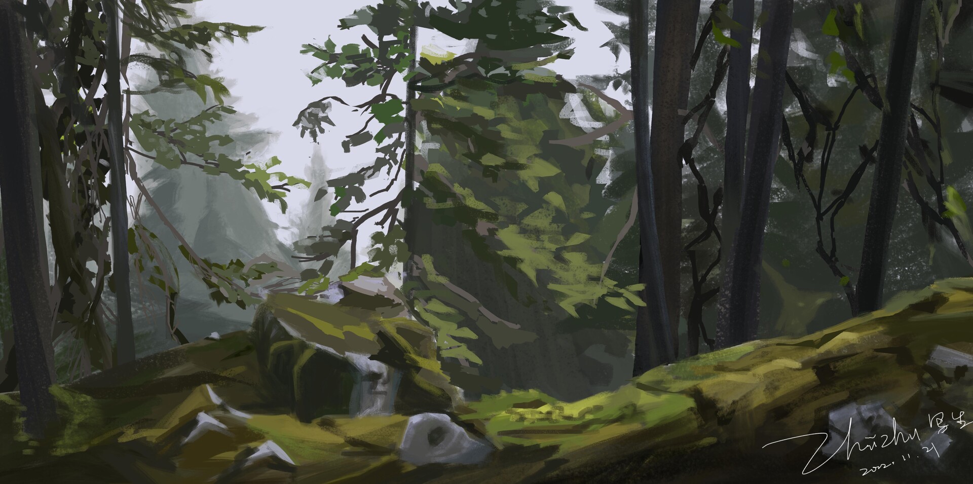 ArtStation - sketch of forest