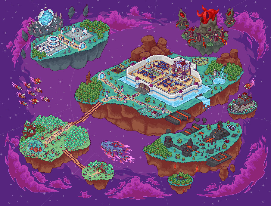 ArtStation - Wicked Ones Pixel Art map "Void Sea"