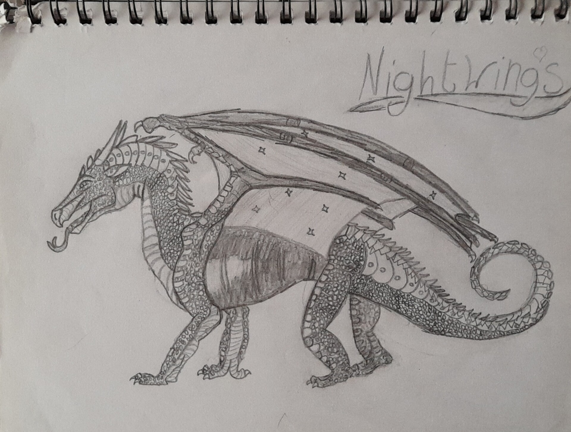 how to draw wings of fire nightwing