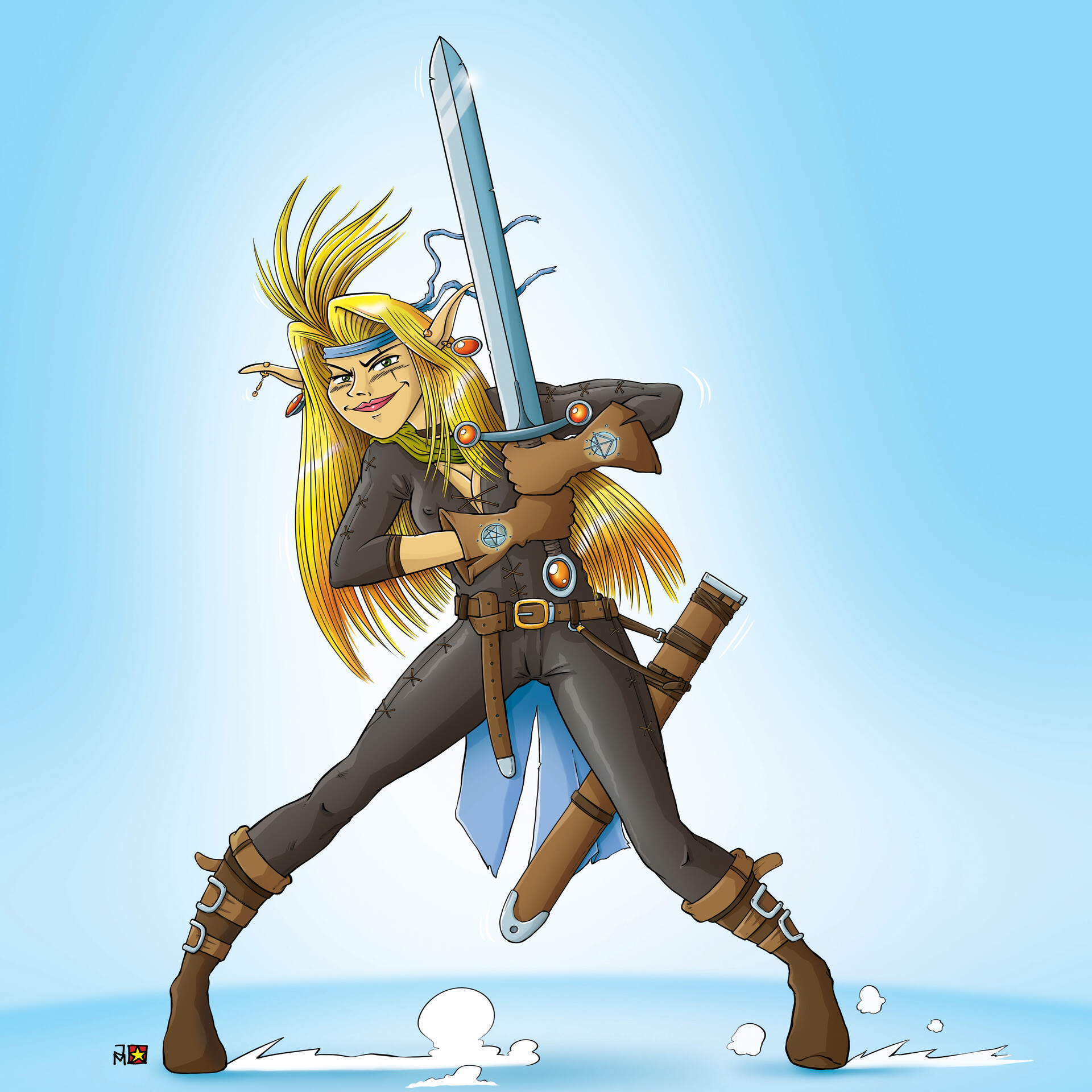 ArtStation - Elf girl with a sword