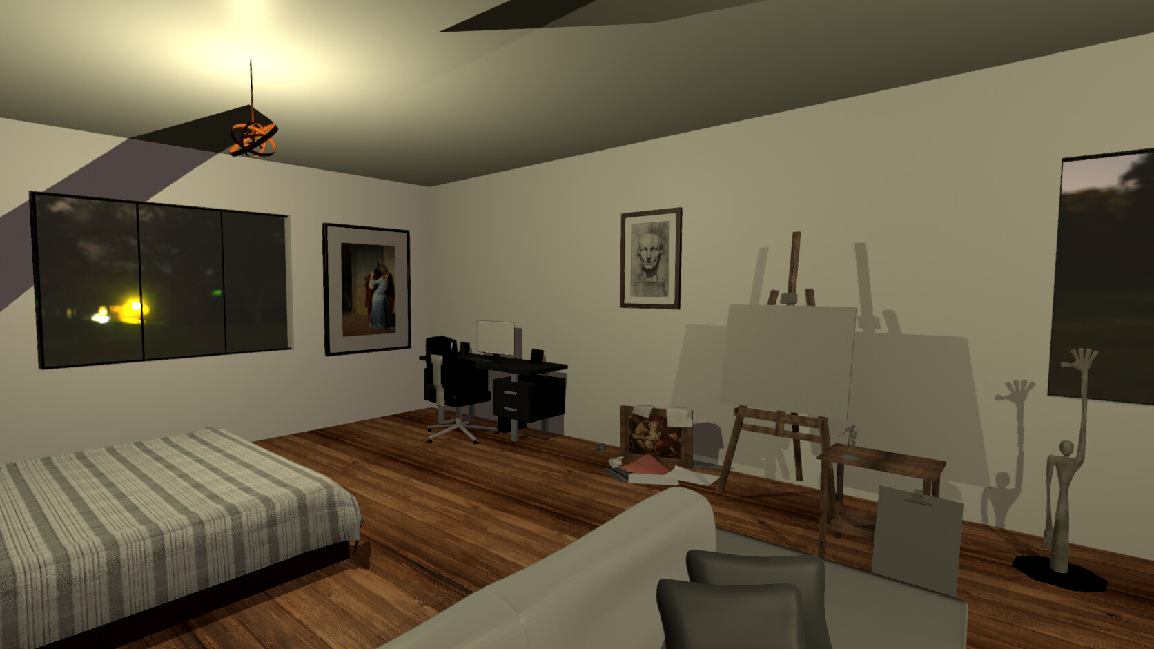 OsmanErd - Unity3d // Artist studio house interior design| 360° Panaromic interior view | VR ...