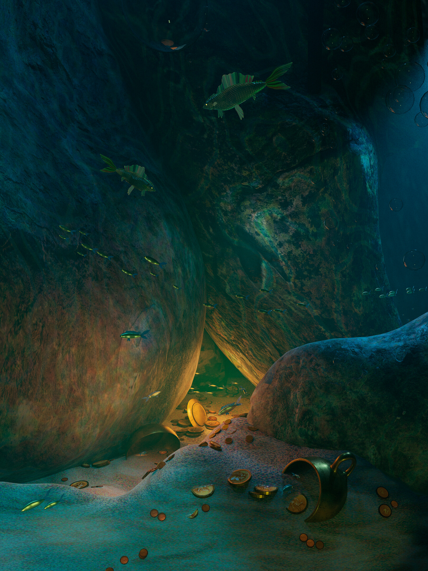 ArtStation - Underwater treasures from Sea House