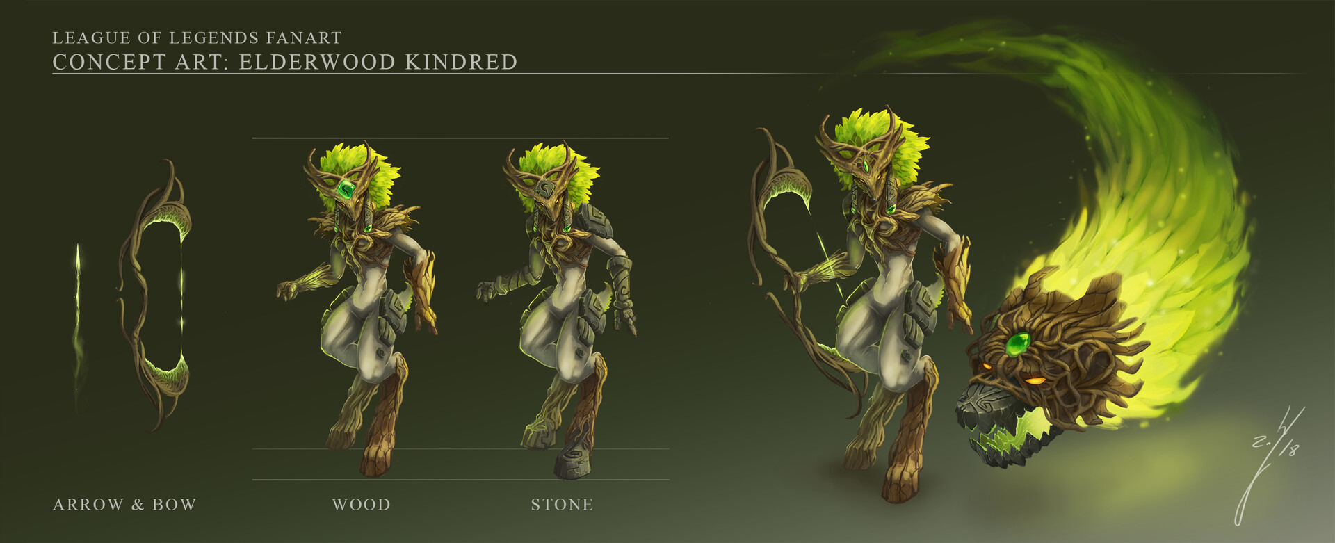 ArtStation - Elderwood Kindred fanart skin