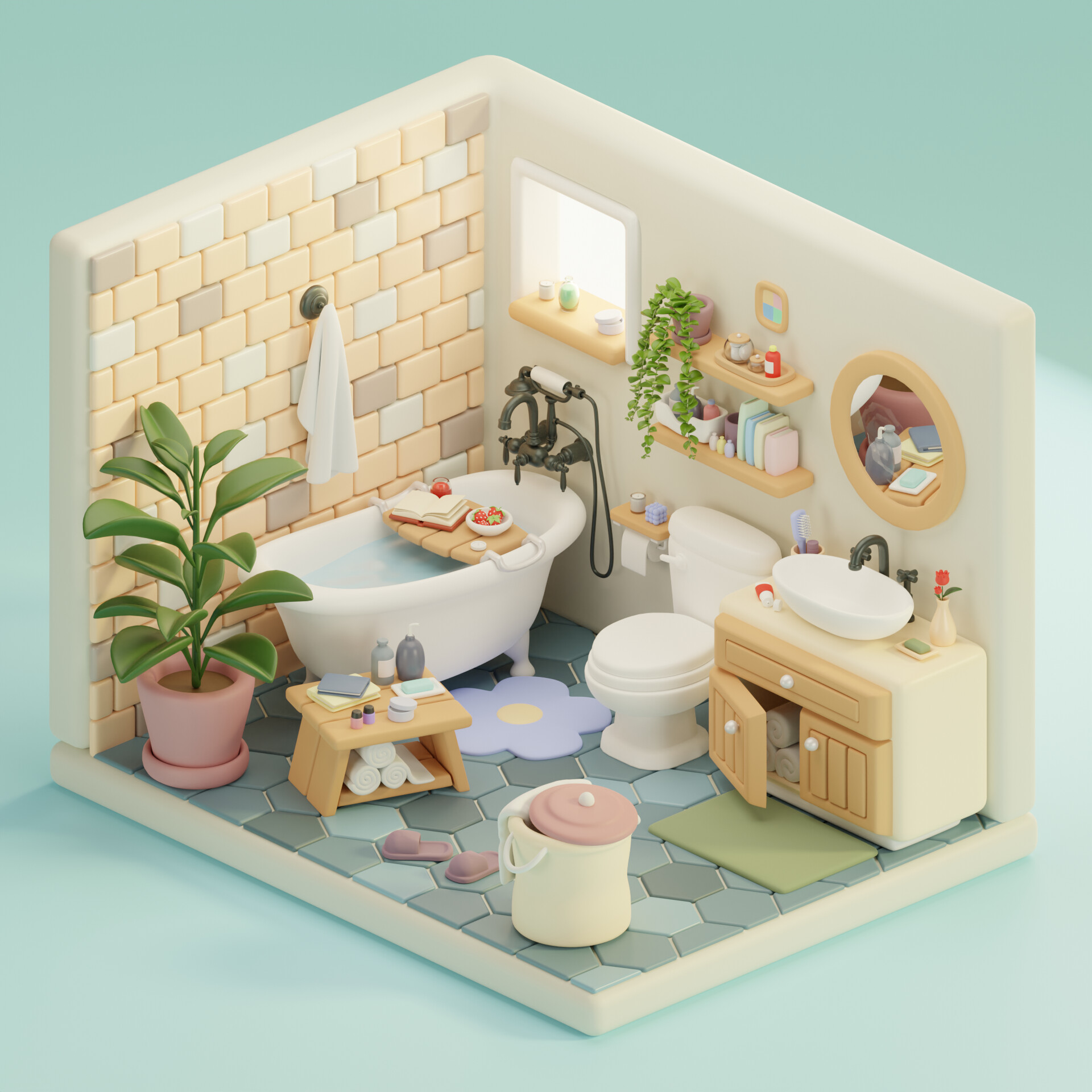 ArtStation - Isometric bathroom