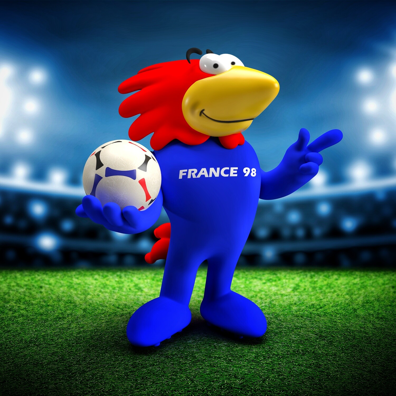 ArtStation - "footix" - France 98" world cup symbol