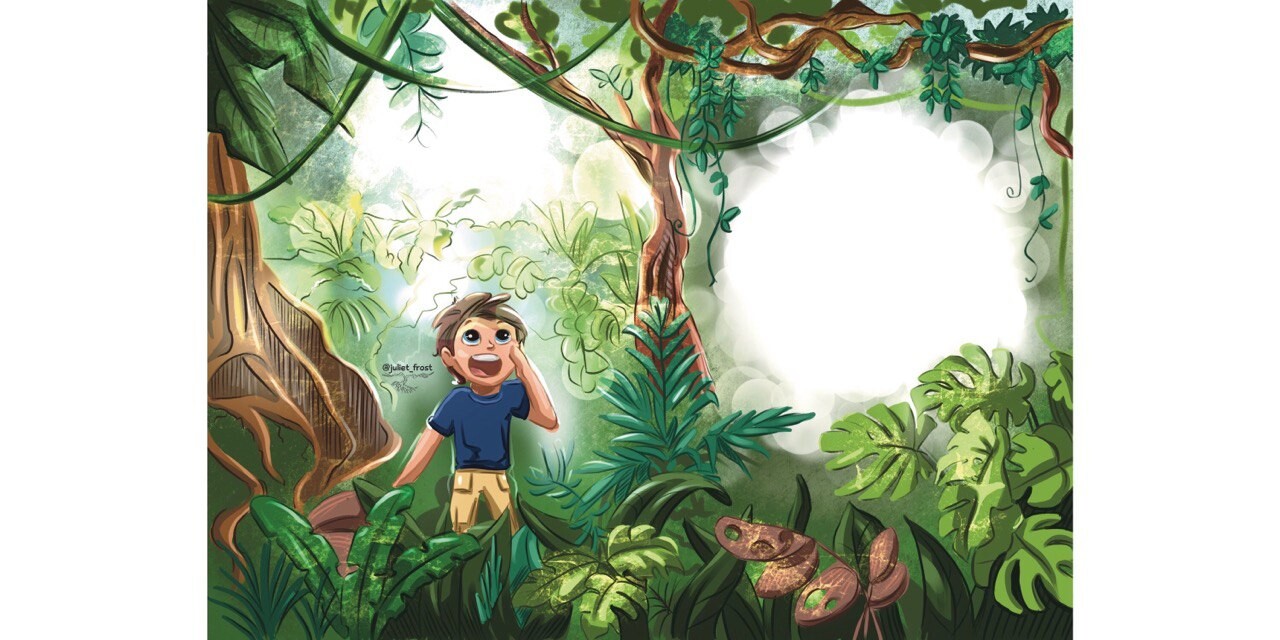 Juliet Frost - Lost in the jungle. Book spread.