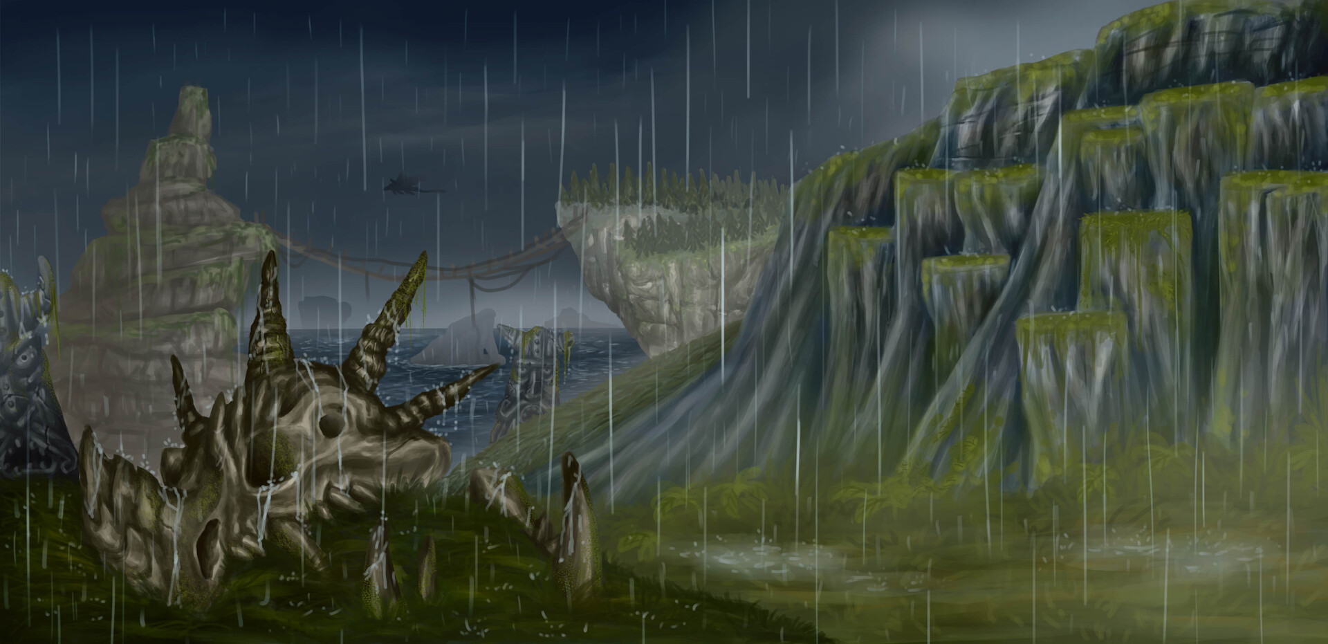 ArtStation - Dragon graveyard island