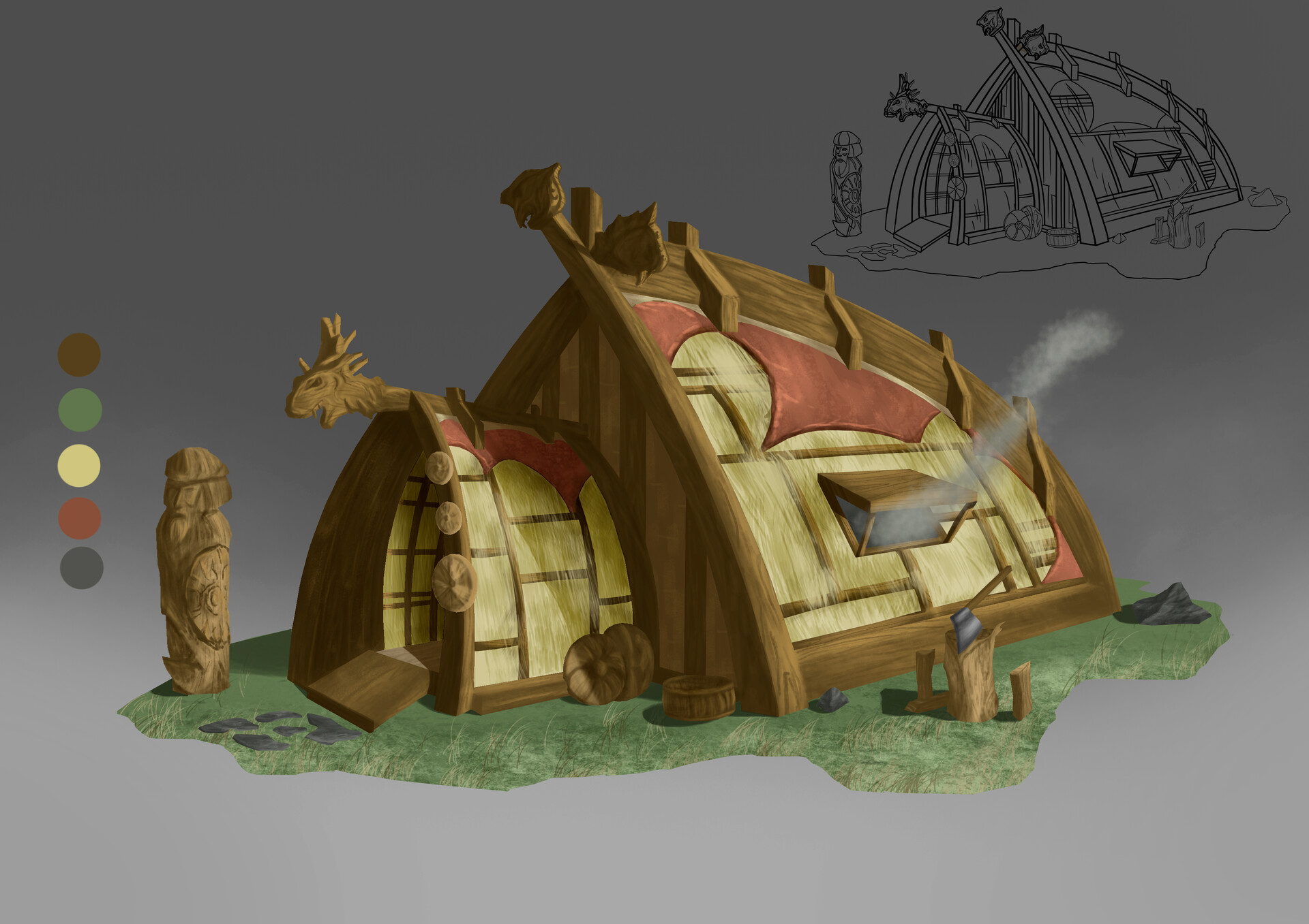ArtStation - Viking house design