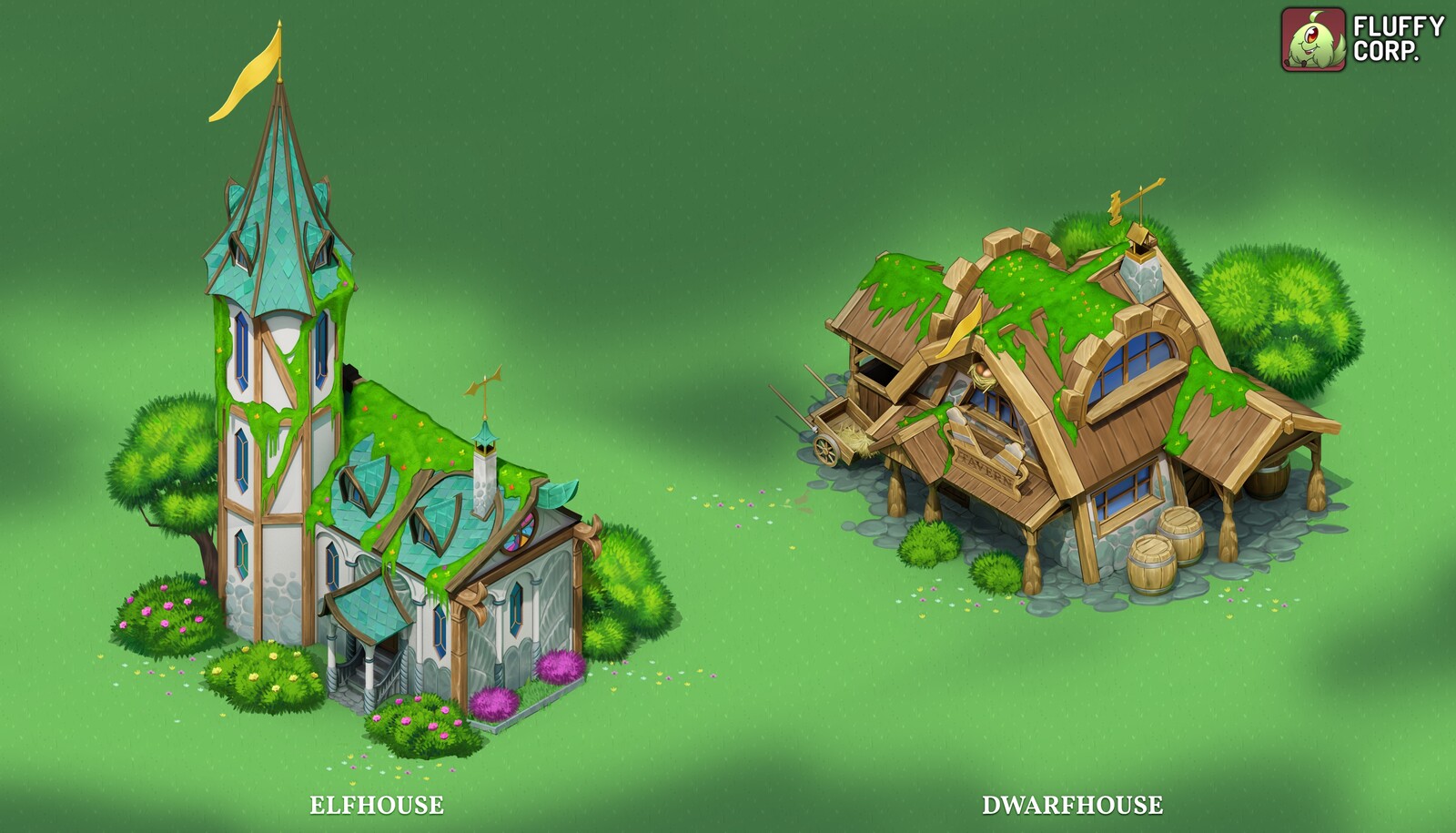 Fluffy corp - Elf and dwarf houses