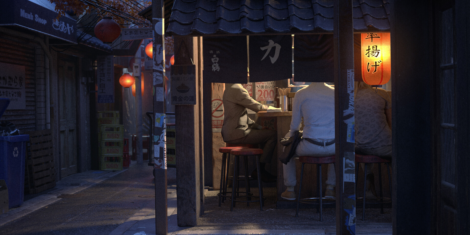 ArtStation - Japanese ramen shop alleyway |full CGI environment