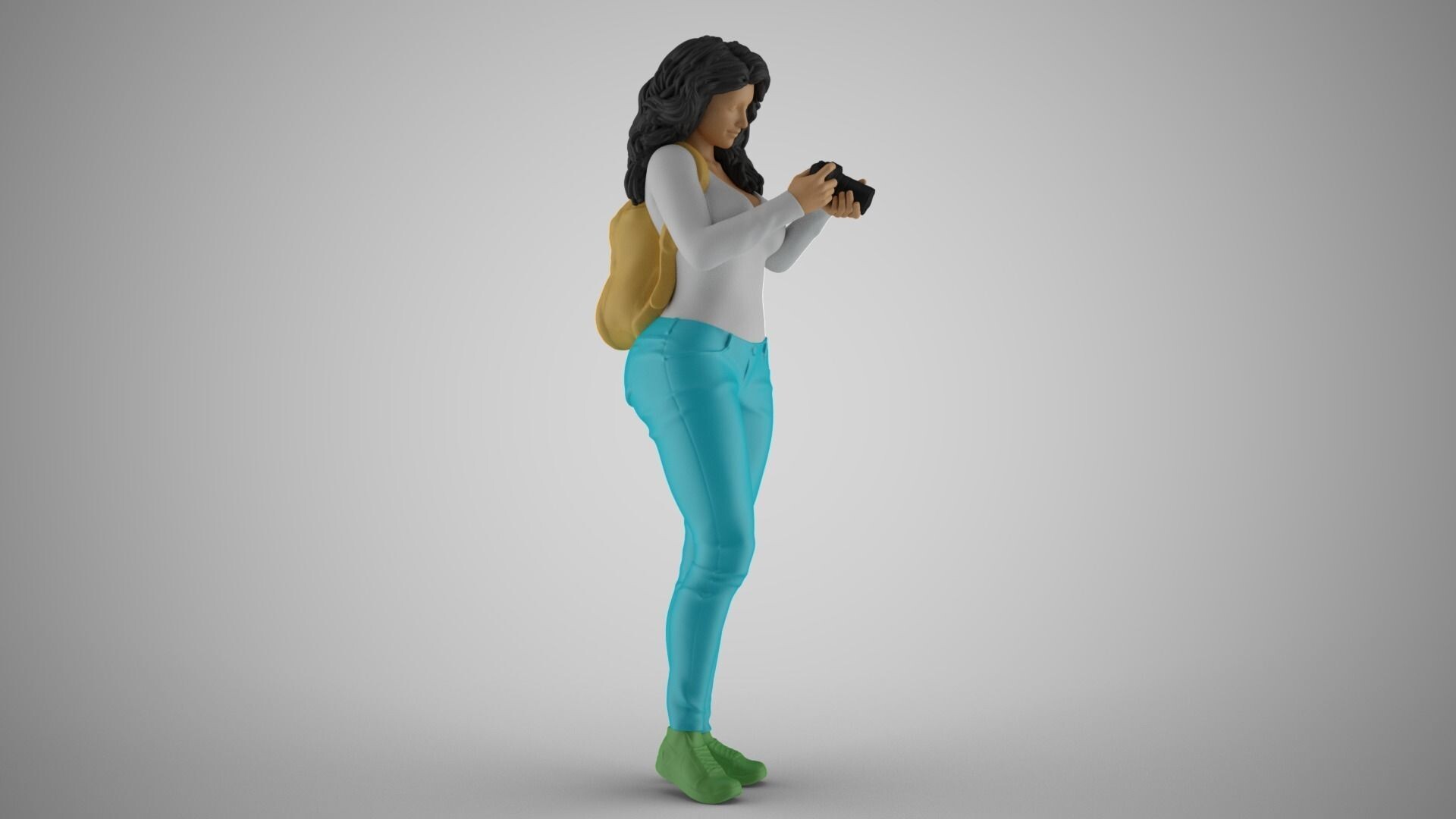 ArtStation - Girl Finding Best Angle 3D Print Model