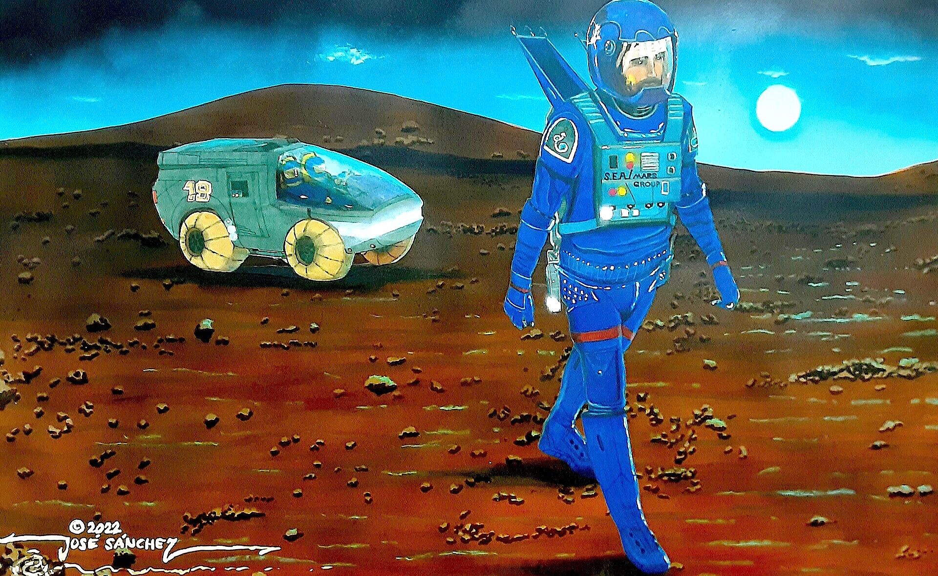 ArtStation - 2035 : Blue Sunset on Mars (aka Foot Patrol)