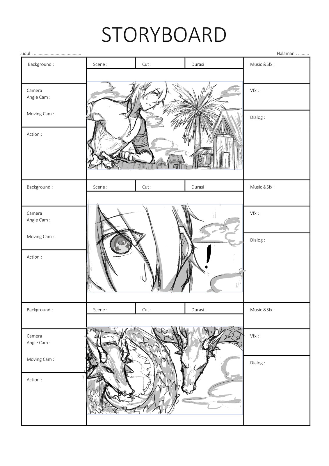 Avetetsuya Studios - story board and animatic sample