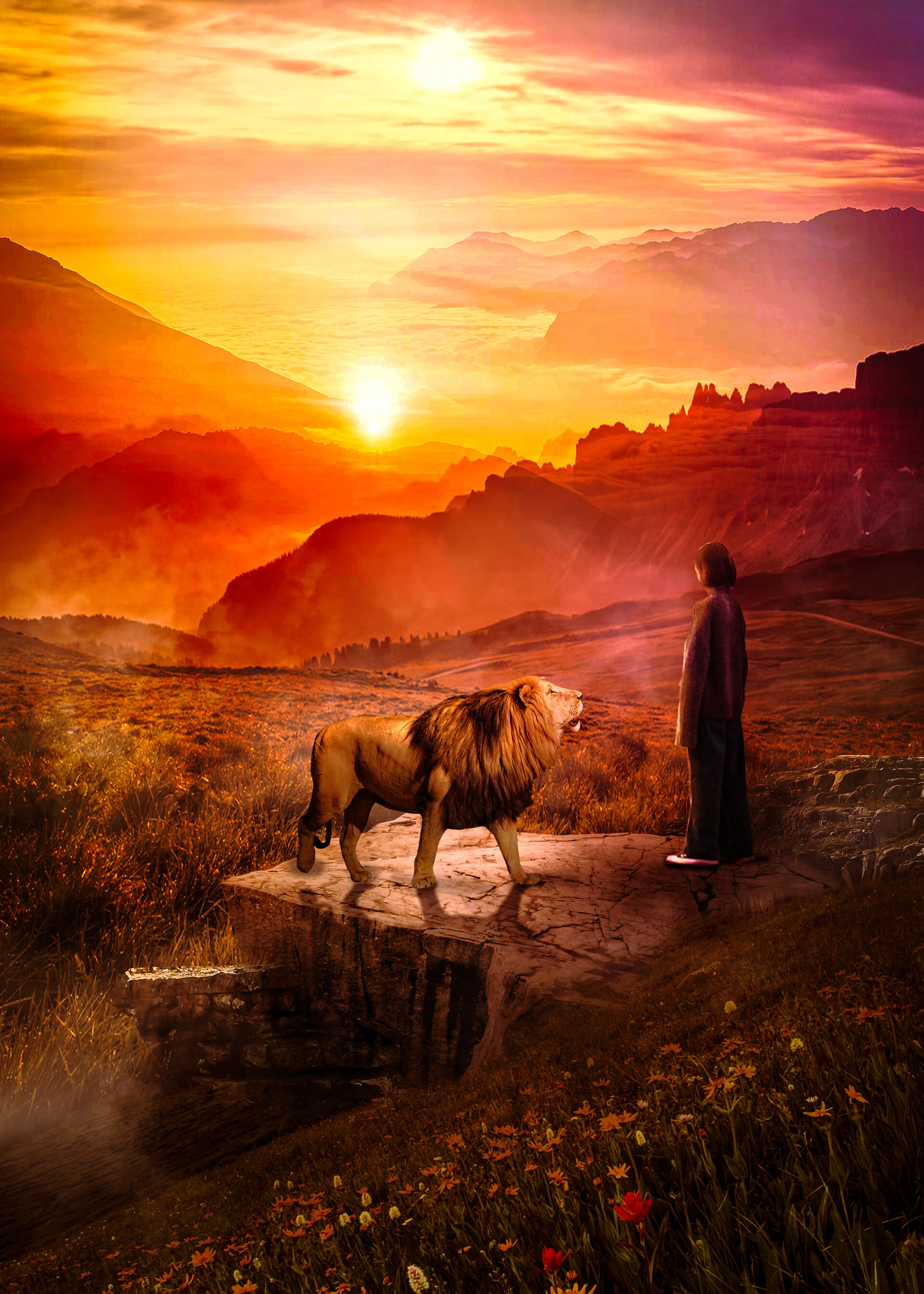 ArtStation - Animal and Human Friendship for Displate Poster