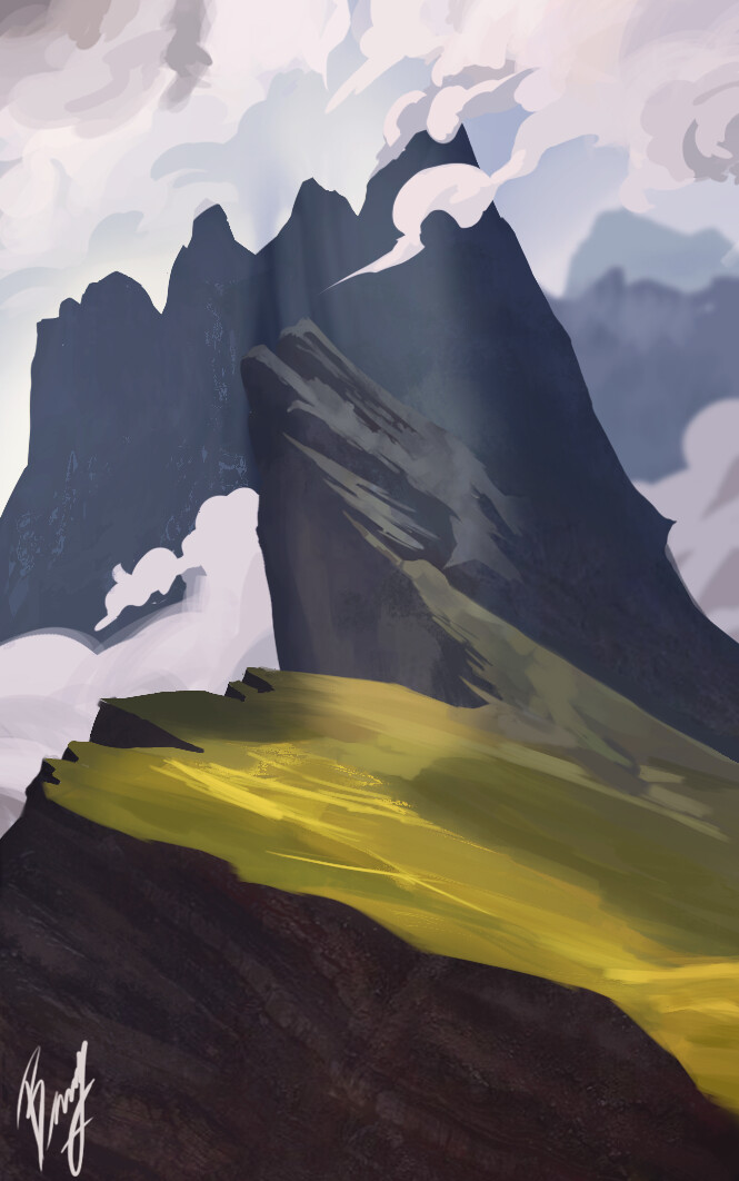 ArtStation - mountain study