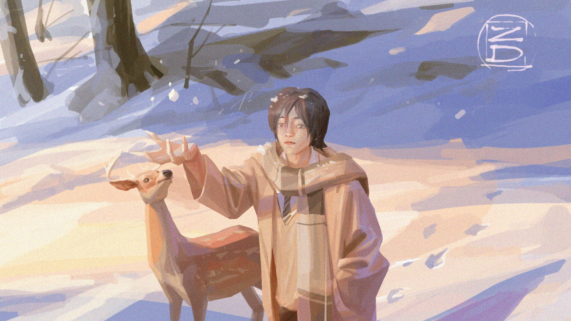 ArtStation - 少年与鹿