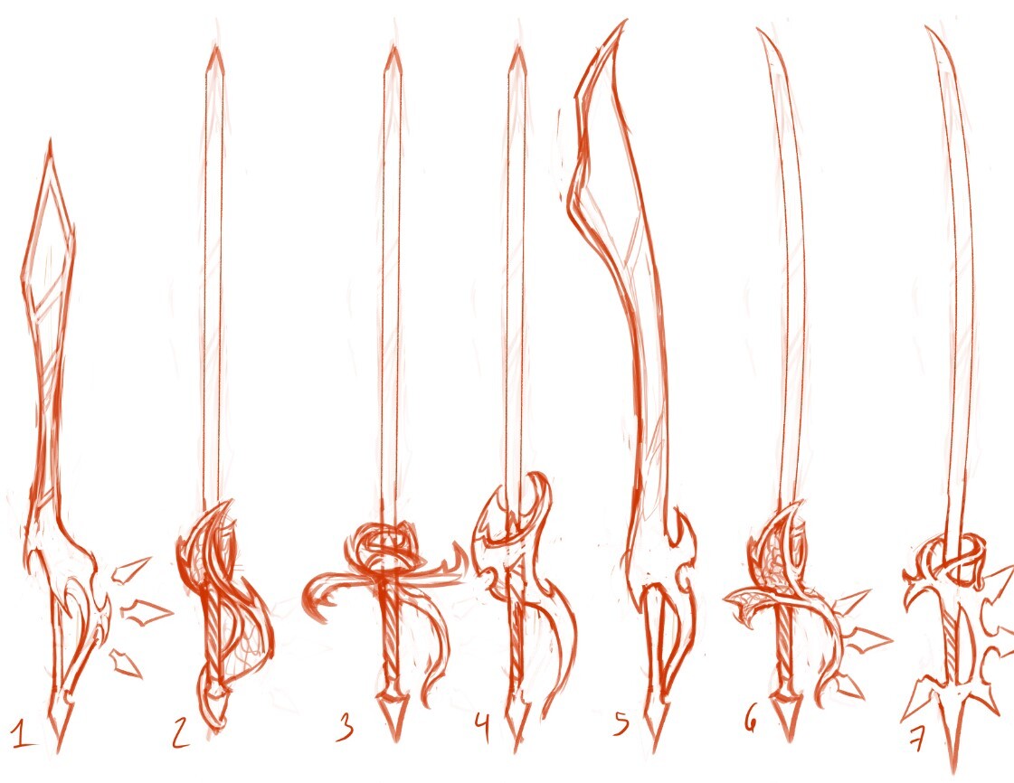 flaming sword drawing