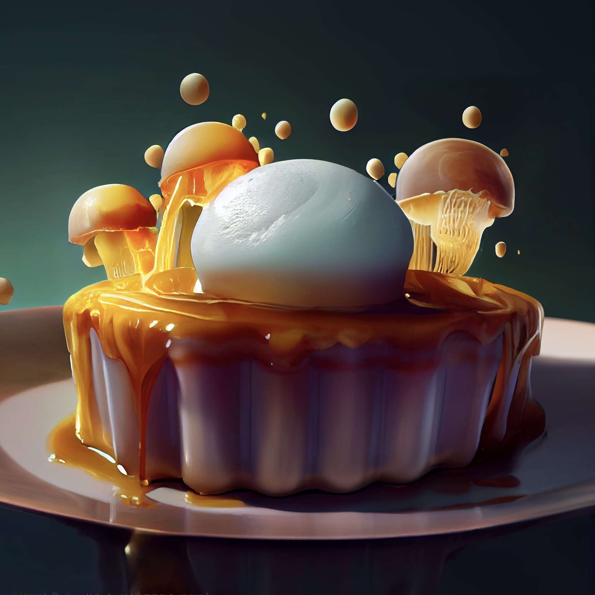 ArtStation - Jellyfish swarm a cream custard cake