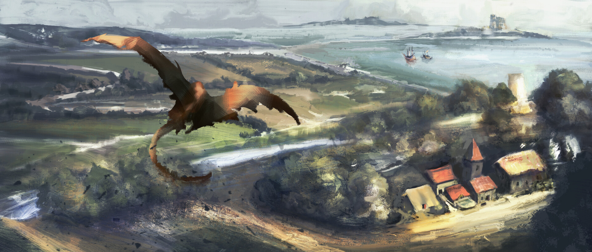 ArtStation - Dragon in Sky