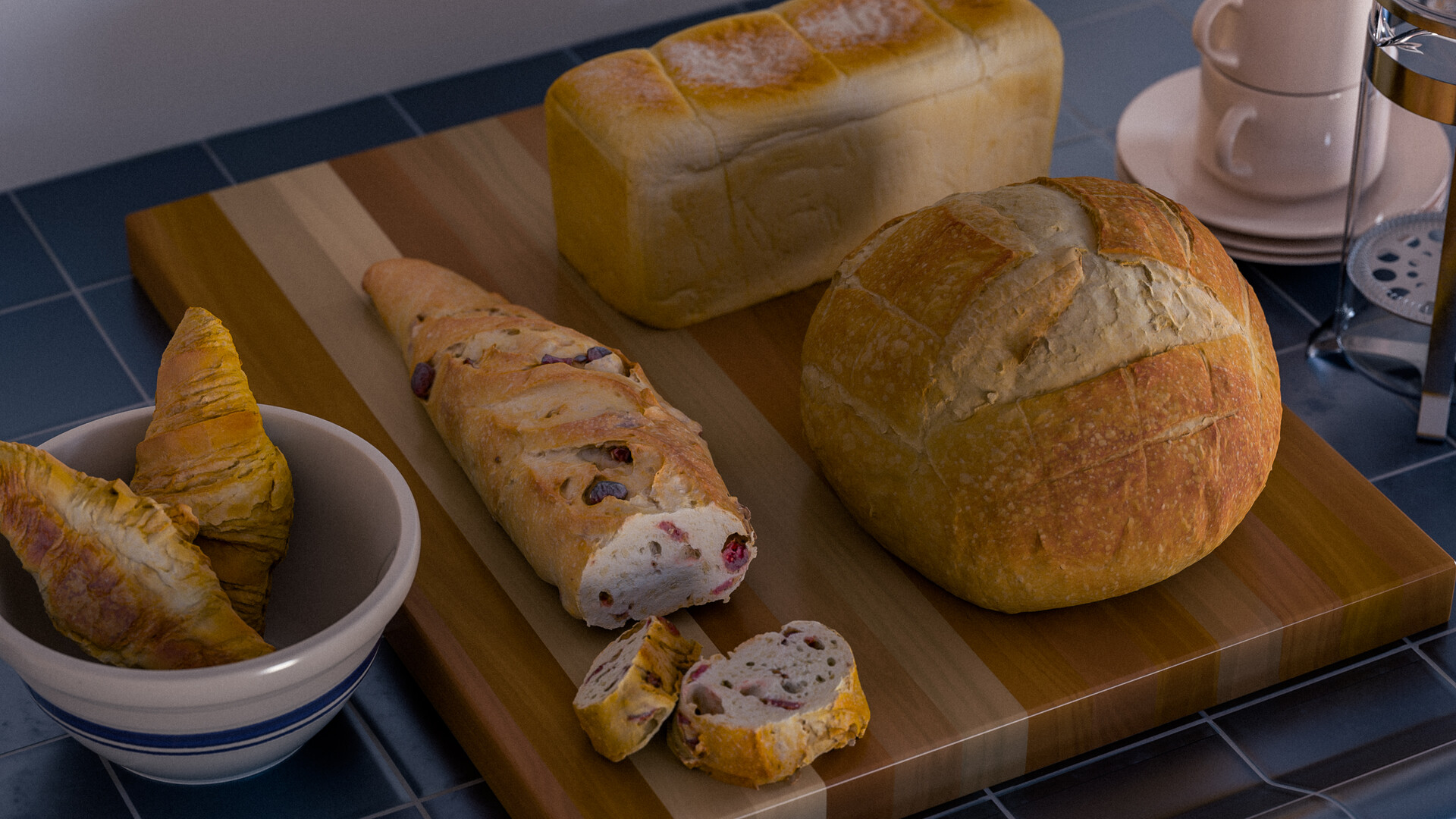 Kenneth Bonneau - Bread and Coffee (Photogrammetry + Materials Study)