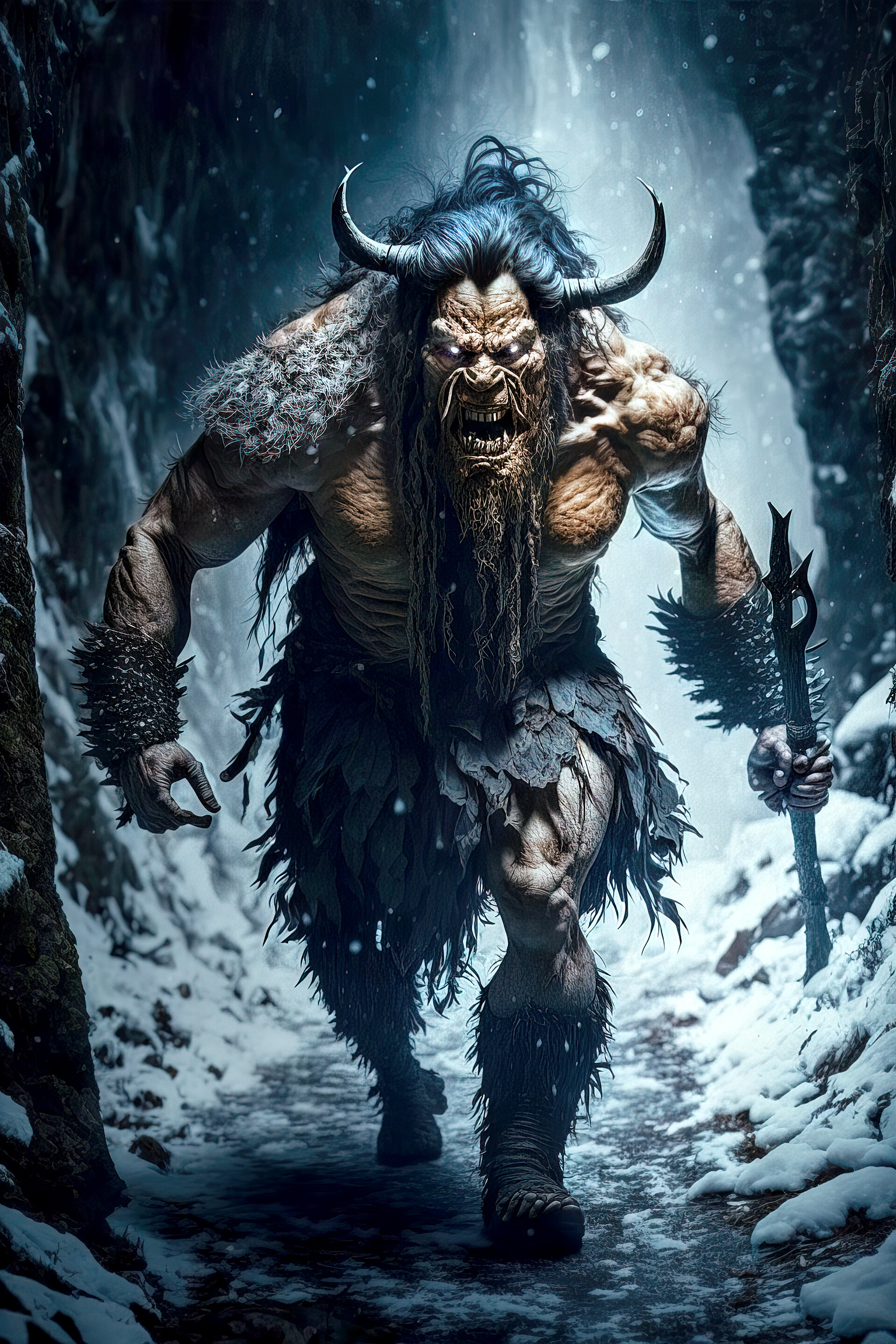 ArtStation - AI concept Cave Ice Troll