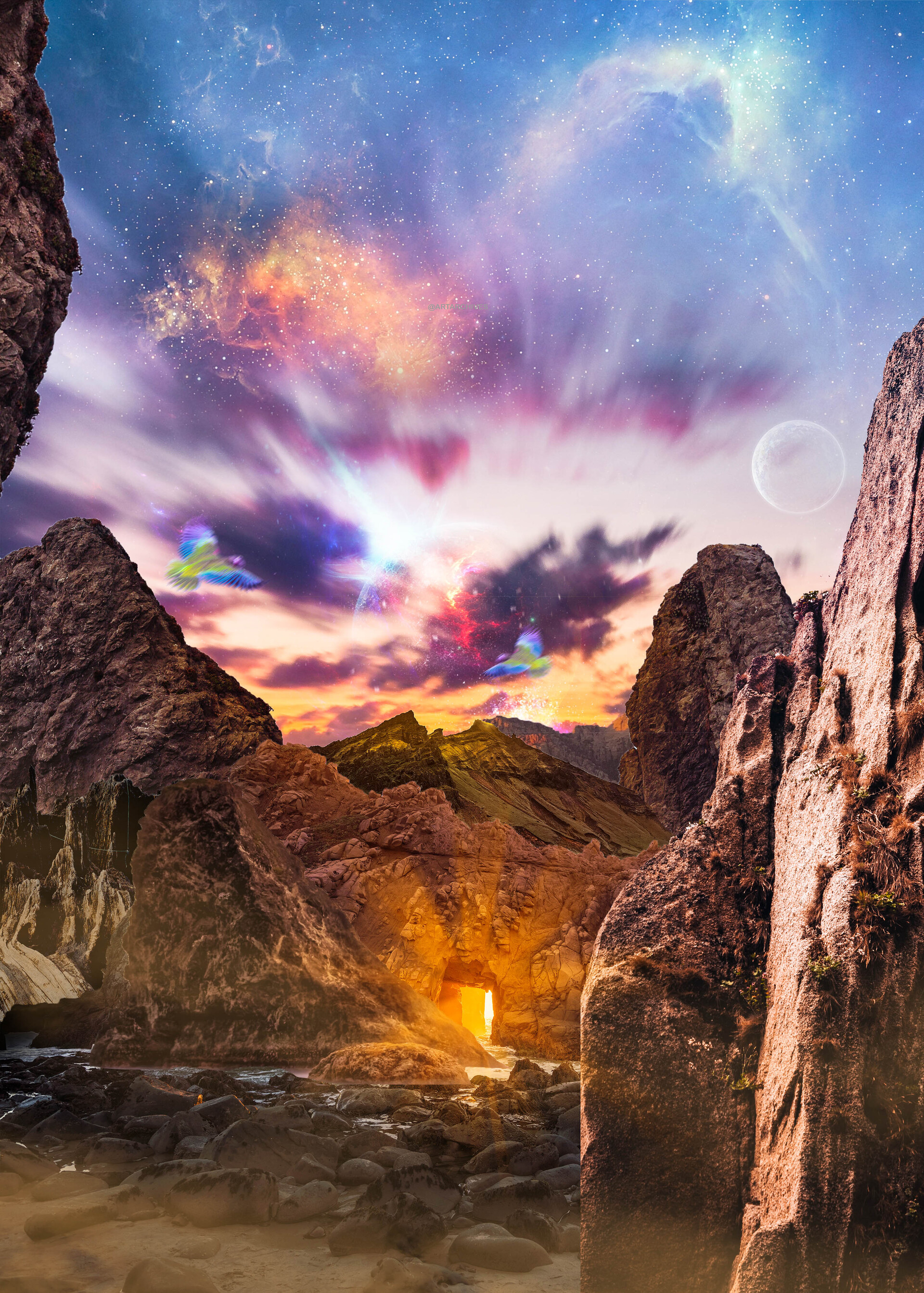 ArtStation - Golden Rock Sunset