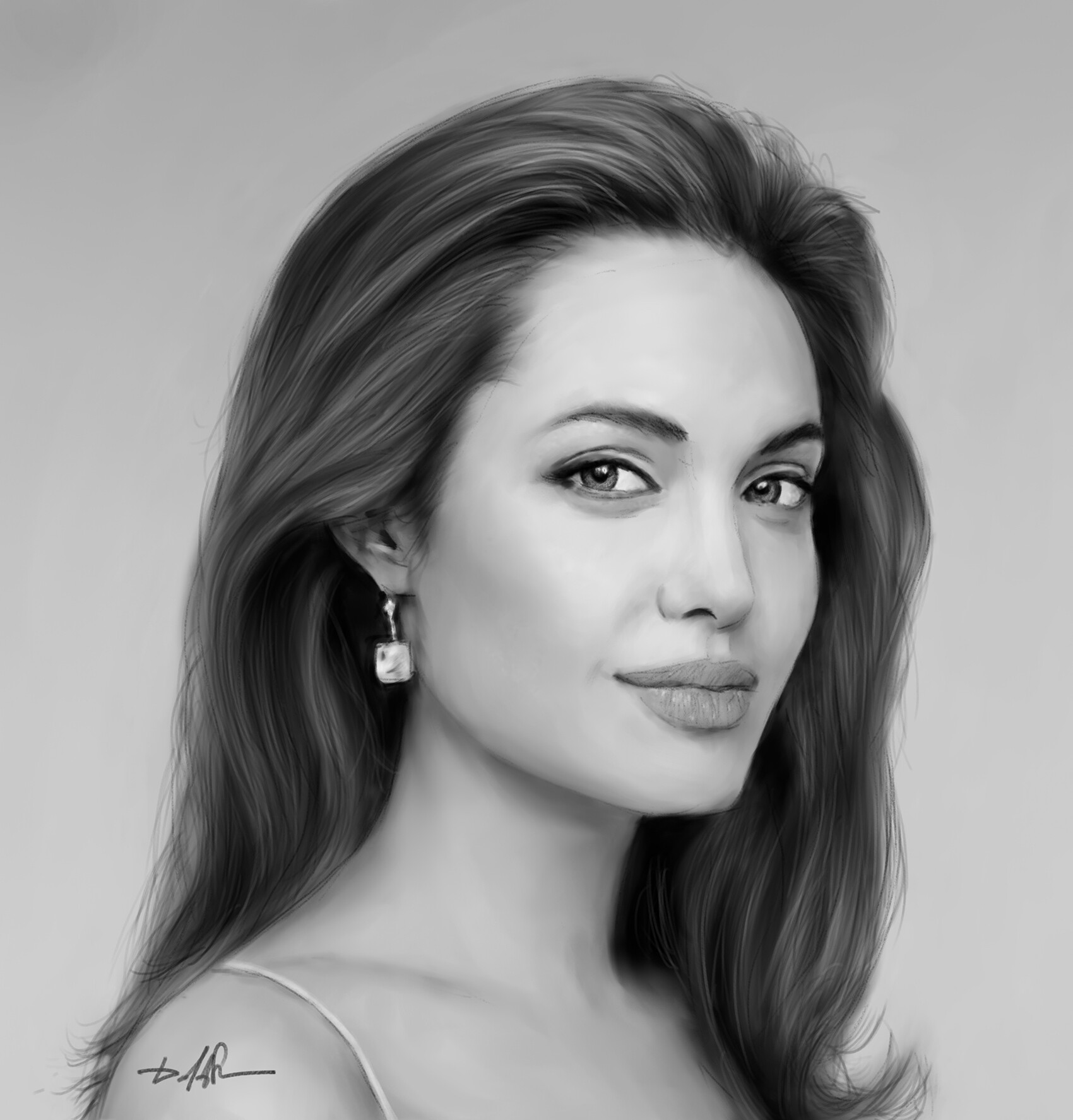 Artstation Portrait Drawing Angelina Jolie