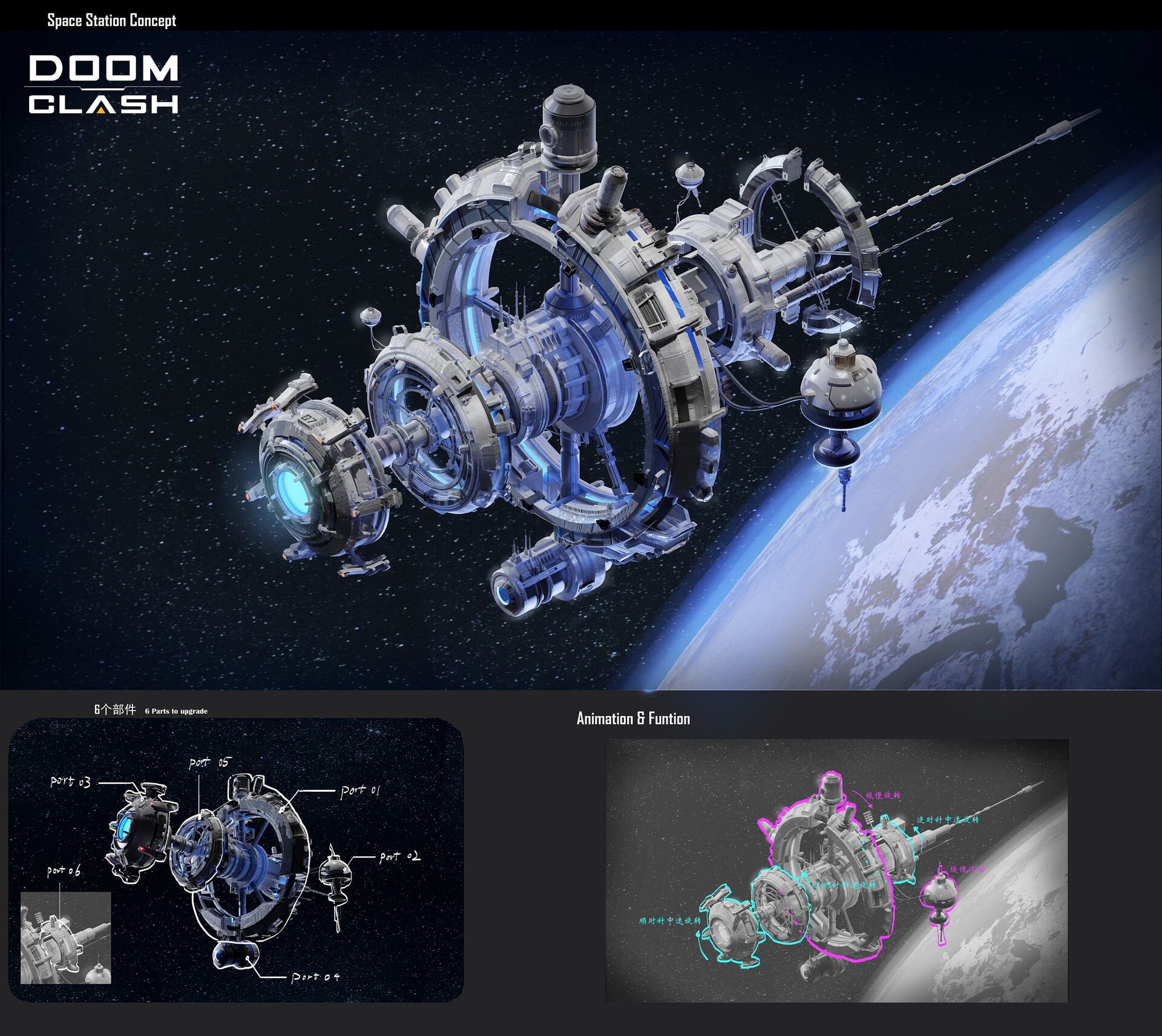 ArtStation - Doomclash: Space station concept.
