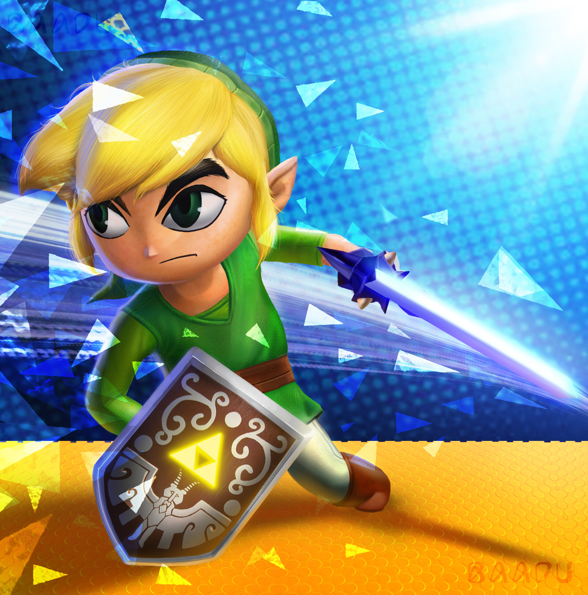 ArtStation - Smash Bros. 2.3D - Toon Link Poster