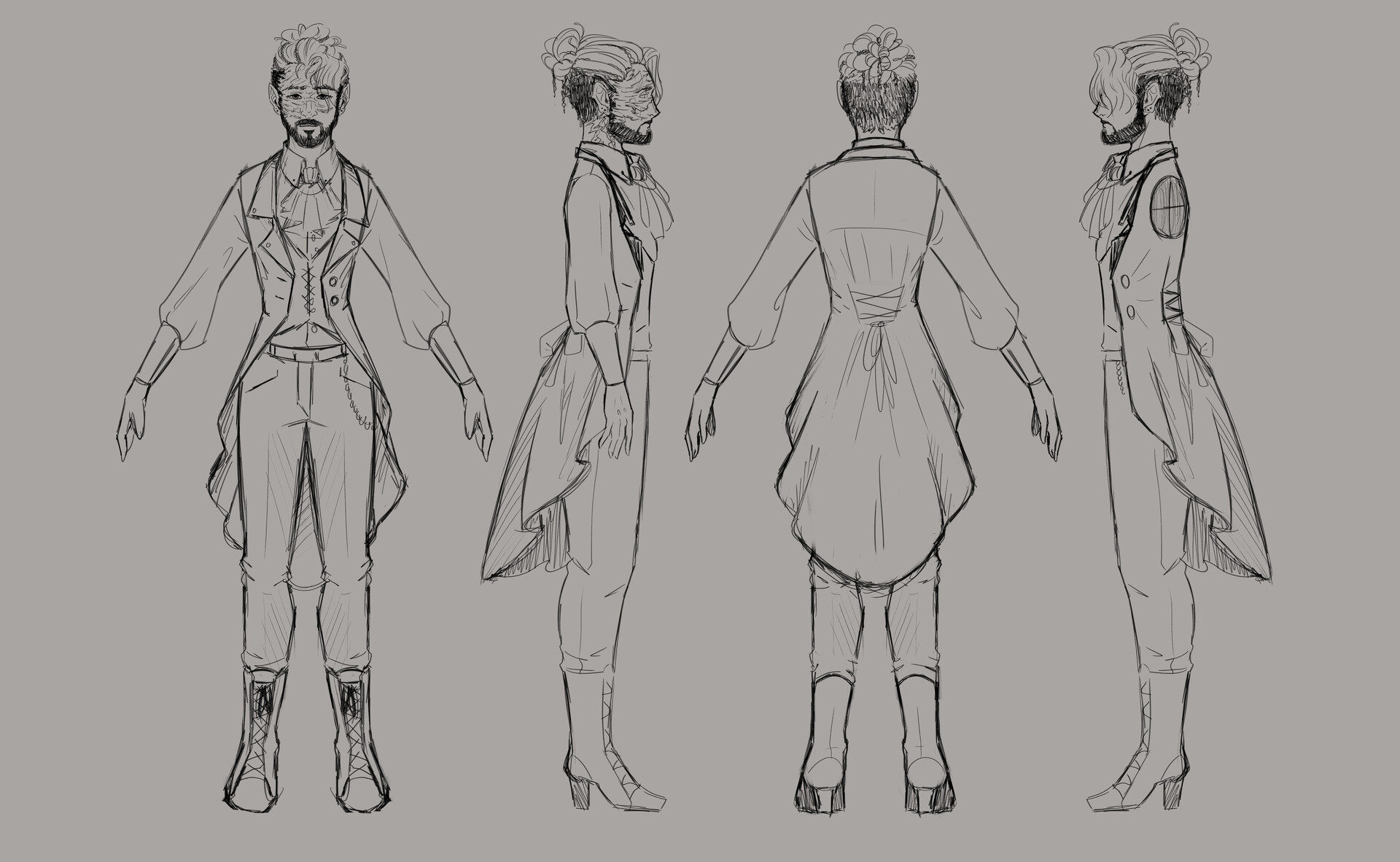 man turning around reference