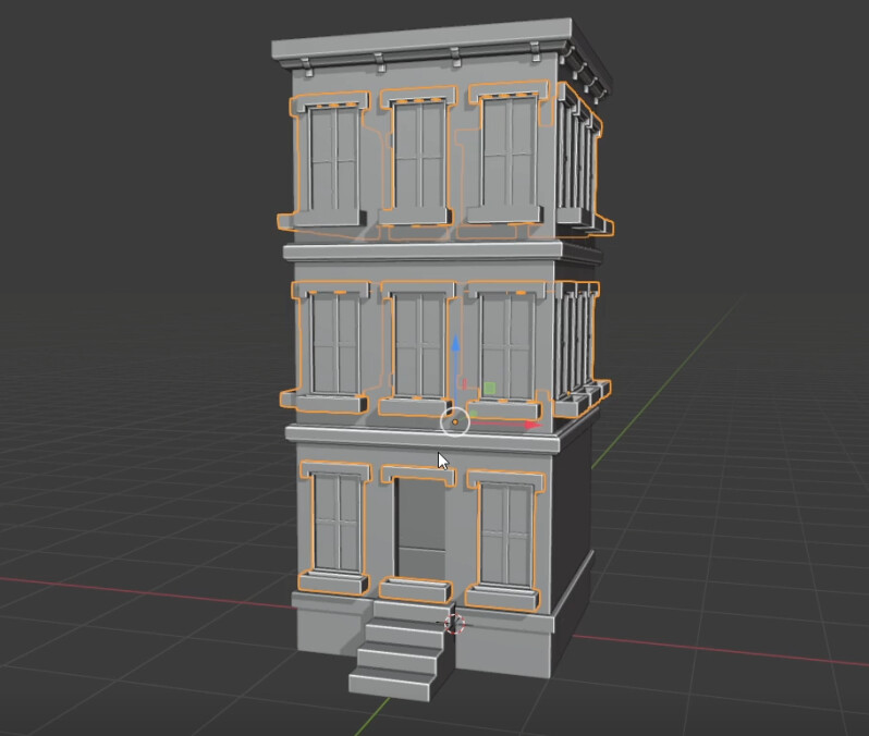 Sty hub. - Modélisation - Immeuble cartoon