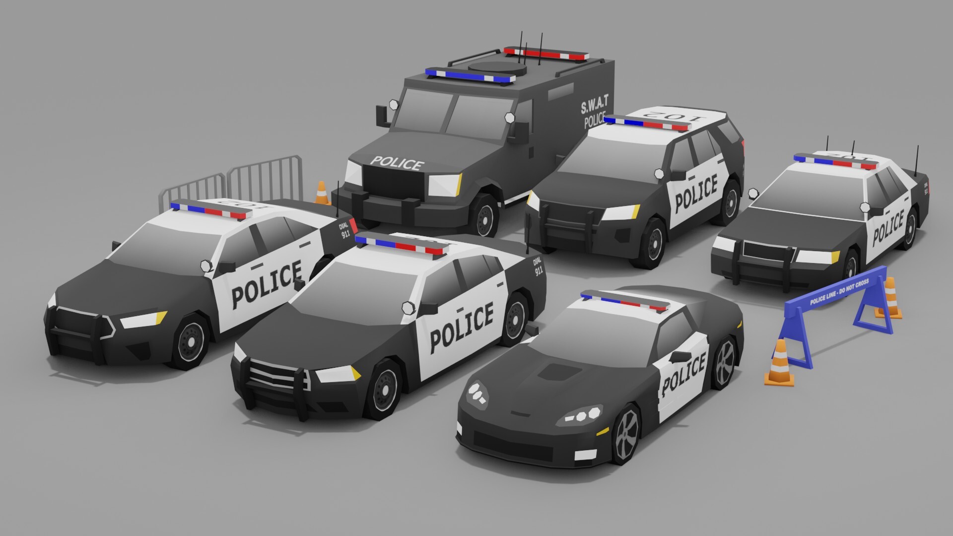 ArtStation - Low Poly Police Car Pack