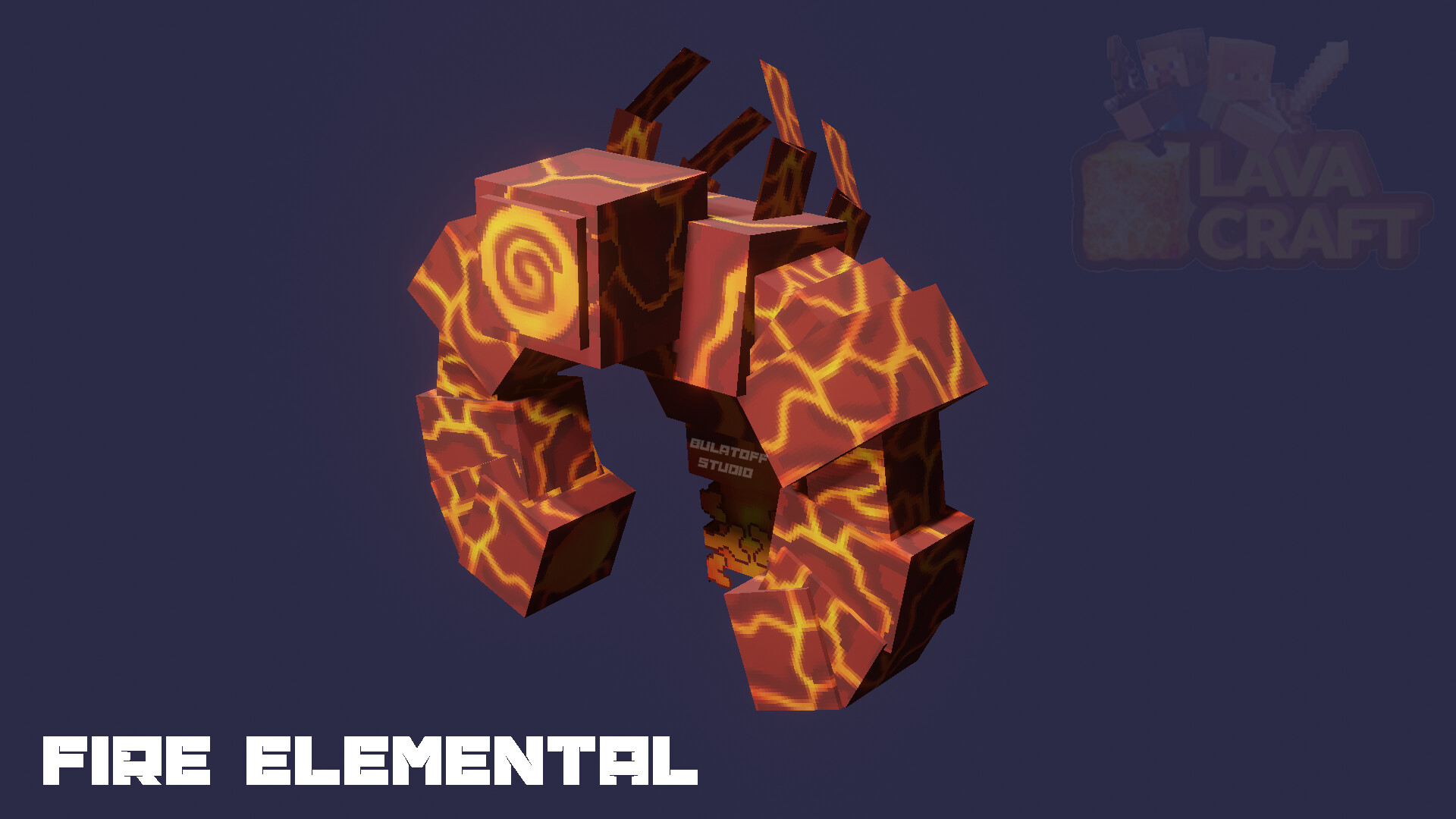 ArtStation - Fire Elemental | Minecraft 3D Model | For LavaCraft Project