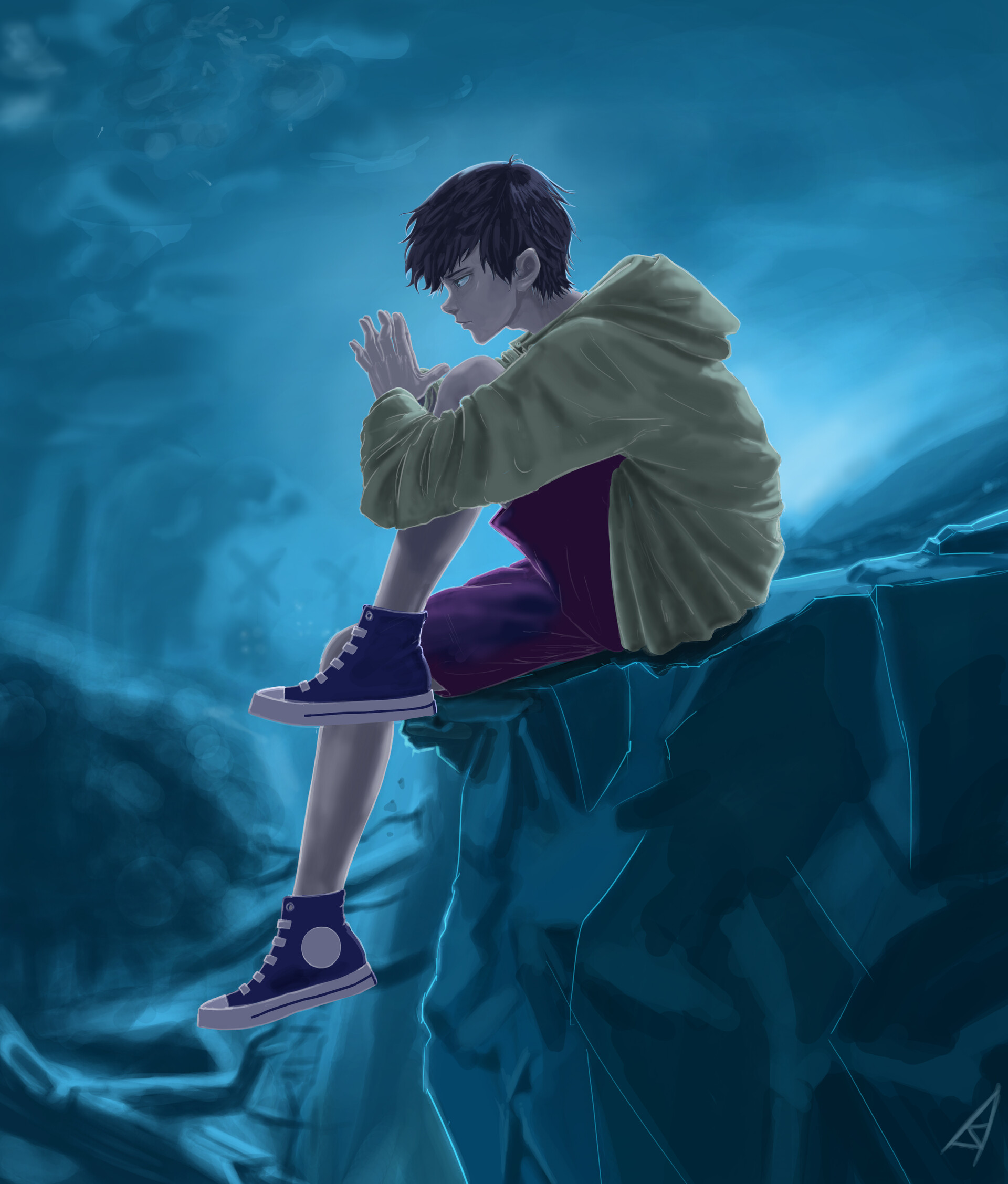 Thinking Alone Boy