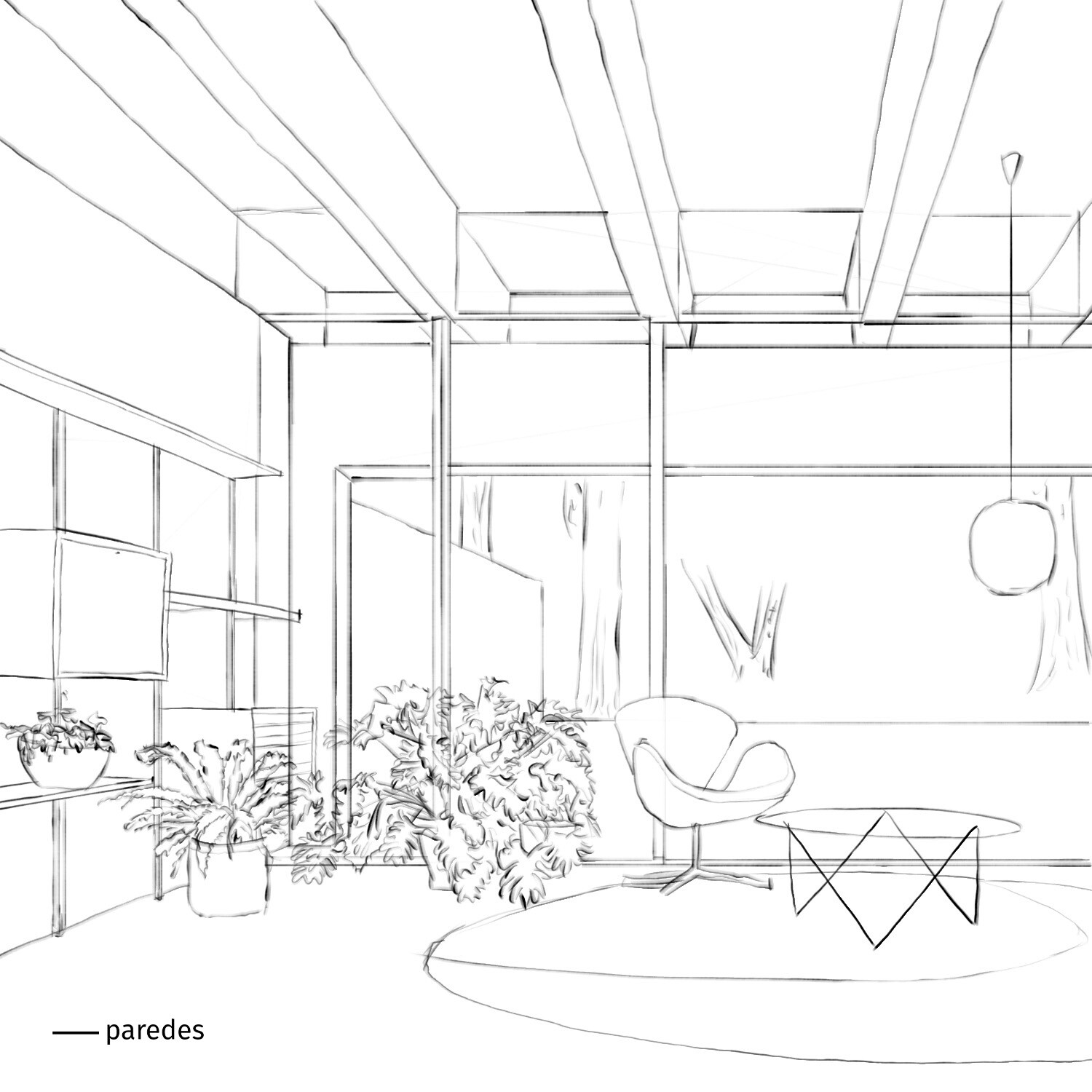 ArtStation - Ahm House - Jorn Utzon - Process - Menos Paredes illustration