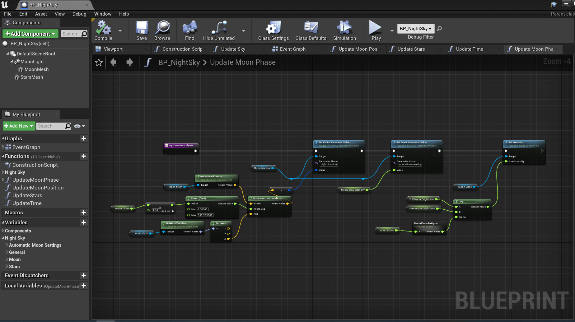 Alexander Gallegos - Dynamic Night Sky - Unreal Engine Blueprint